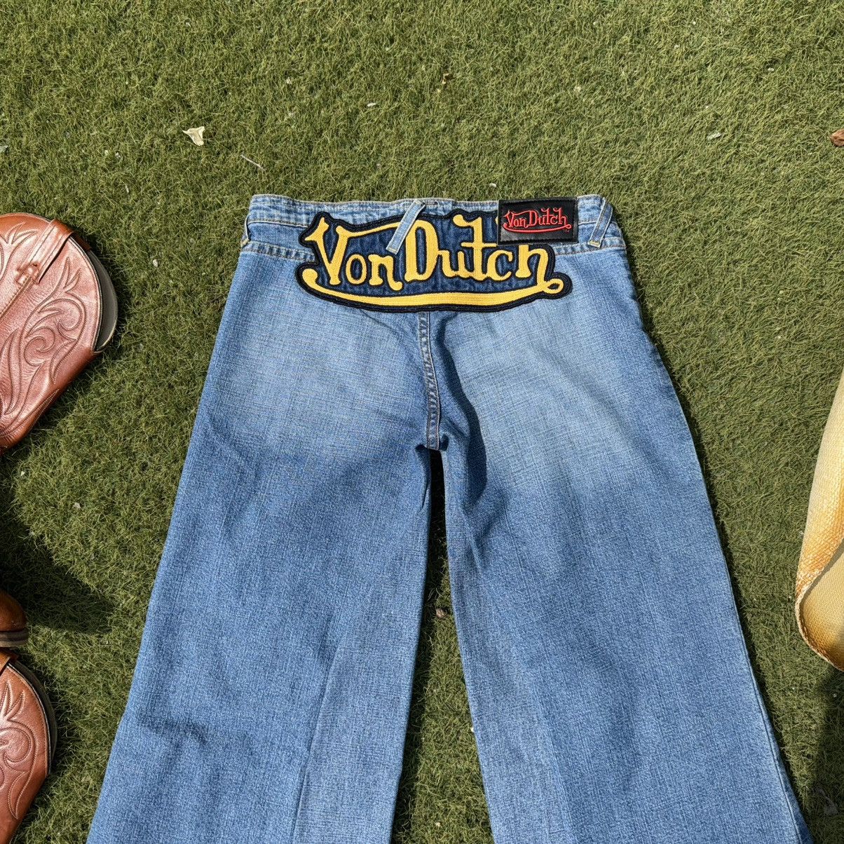 Von Dutch VON DUTCH PATCH REWORKED LOW RISE FLARE JEANS Y2K VINTAGE ...