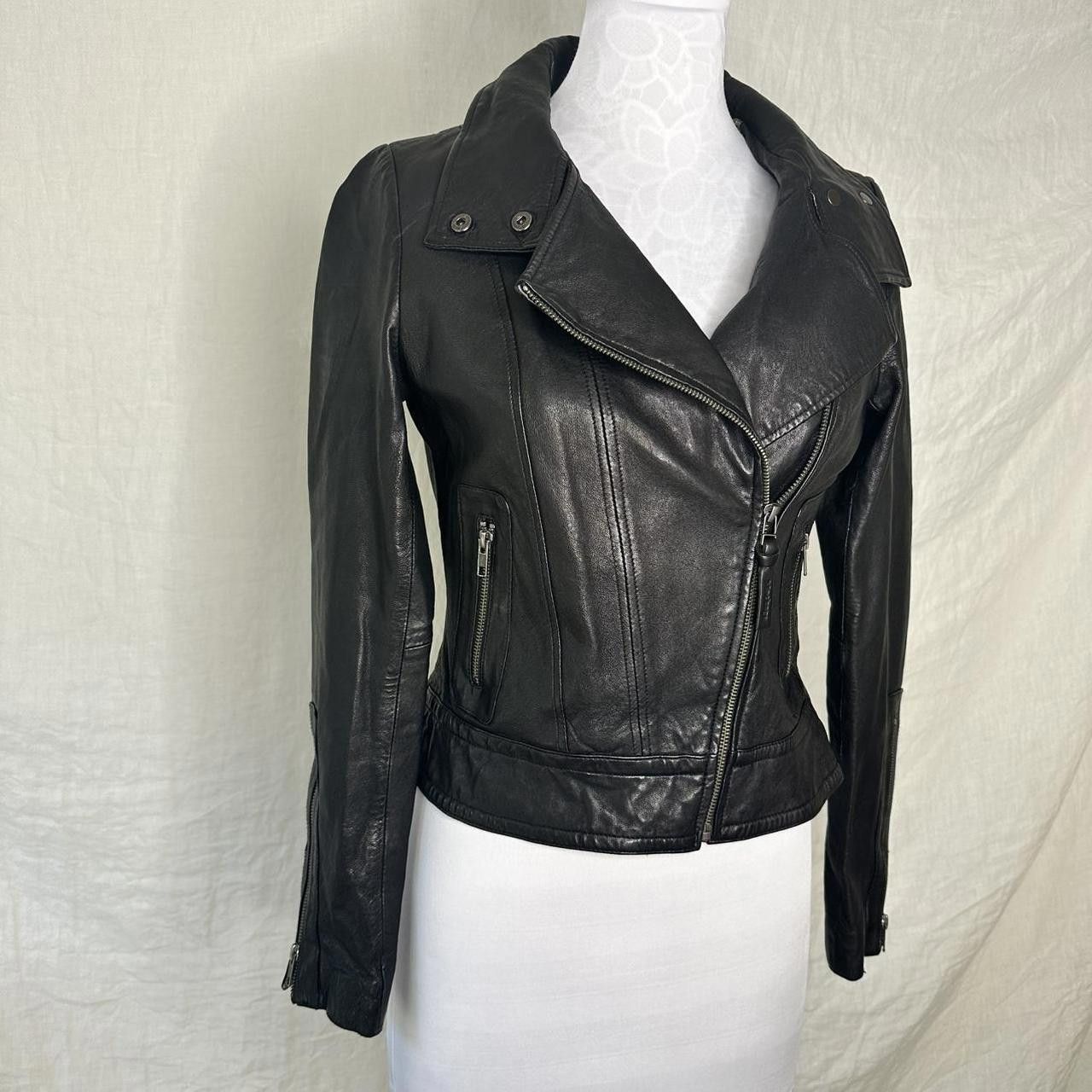 Mackage Mackage x Aritzia Kenya Black Lambskin Leather Jacket Sz S ...