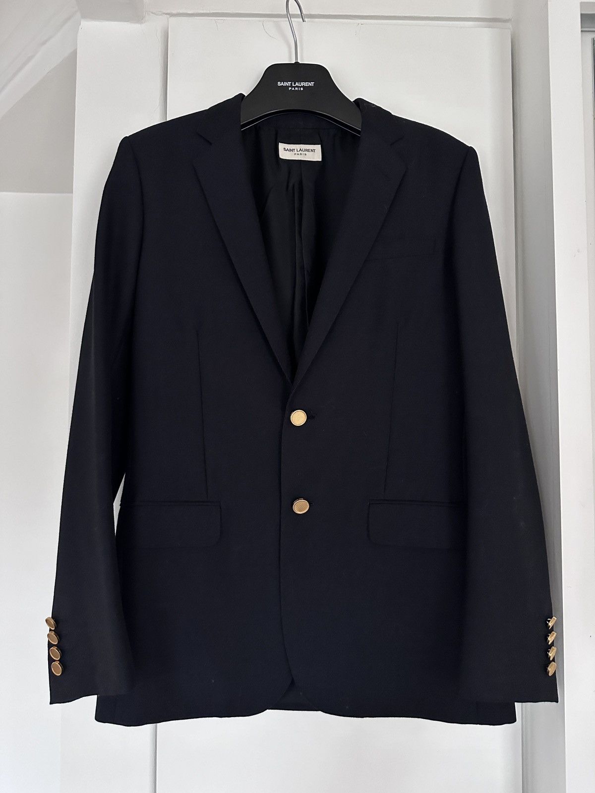 Celine Celine by Hedi Slimane Navy tuxedo suit jacket | Grailed