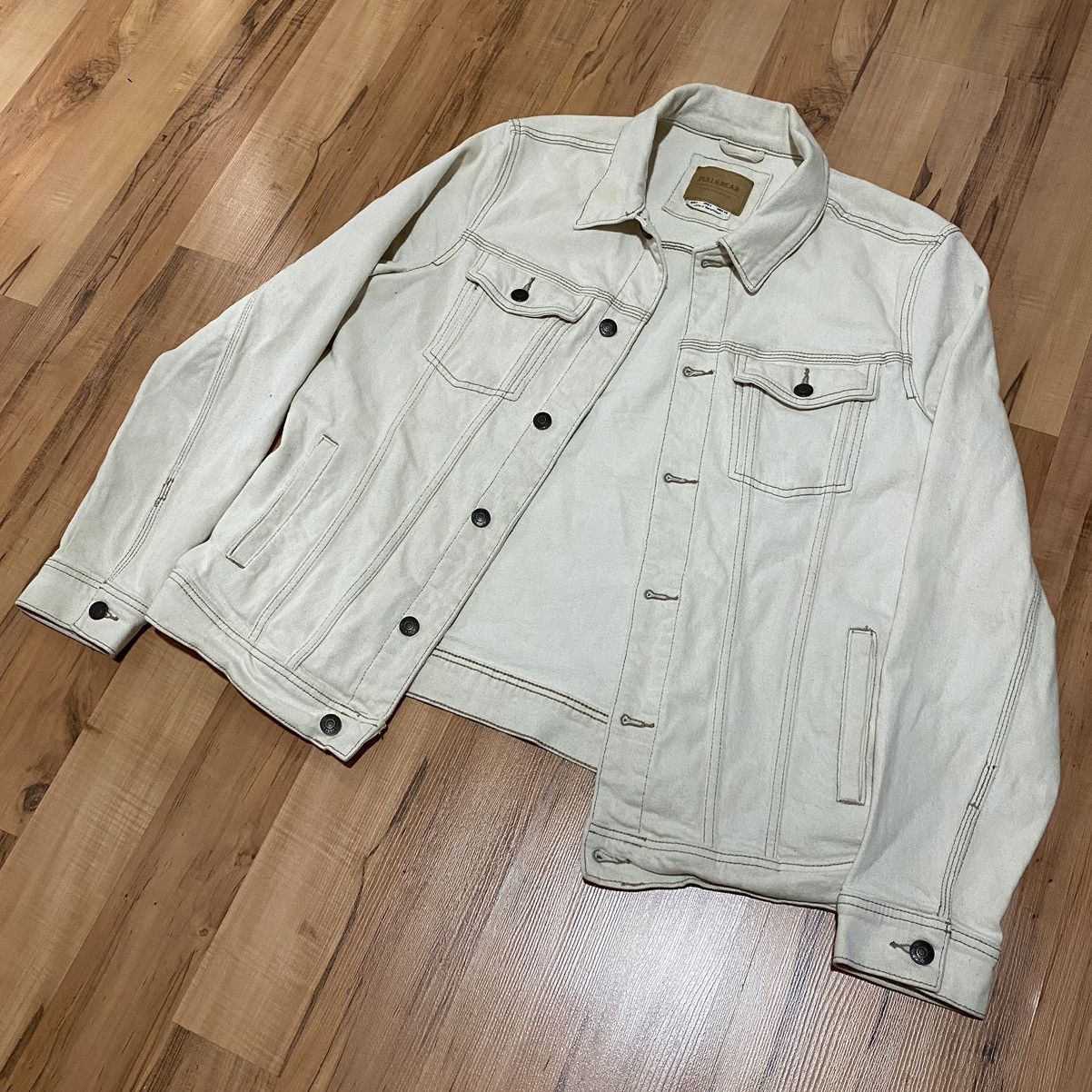 Pull & Bear Pull & Bear Cream Jean Jacket | Grailed