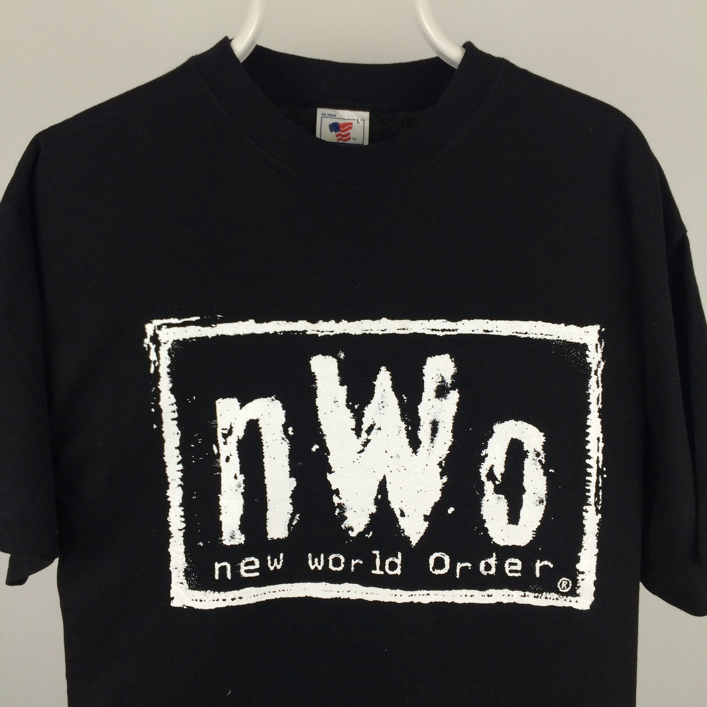 Vintage × Wwe × Wwf G20 VTG 90s NEW WORLD ORDER LOGO TEE | Grailed
