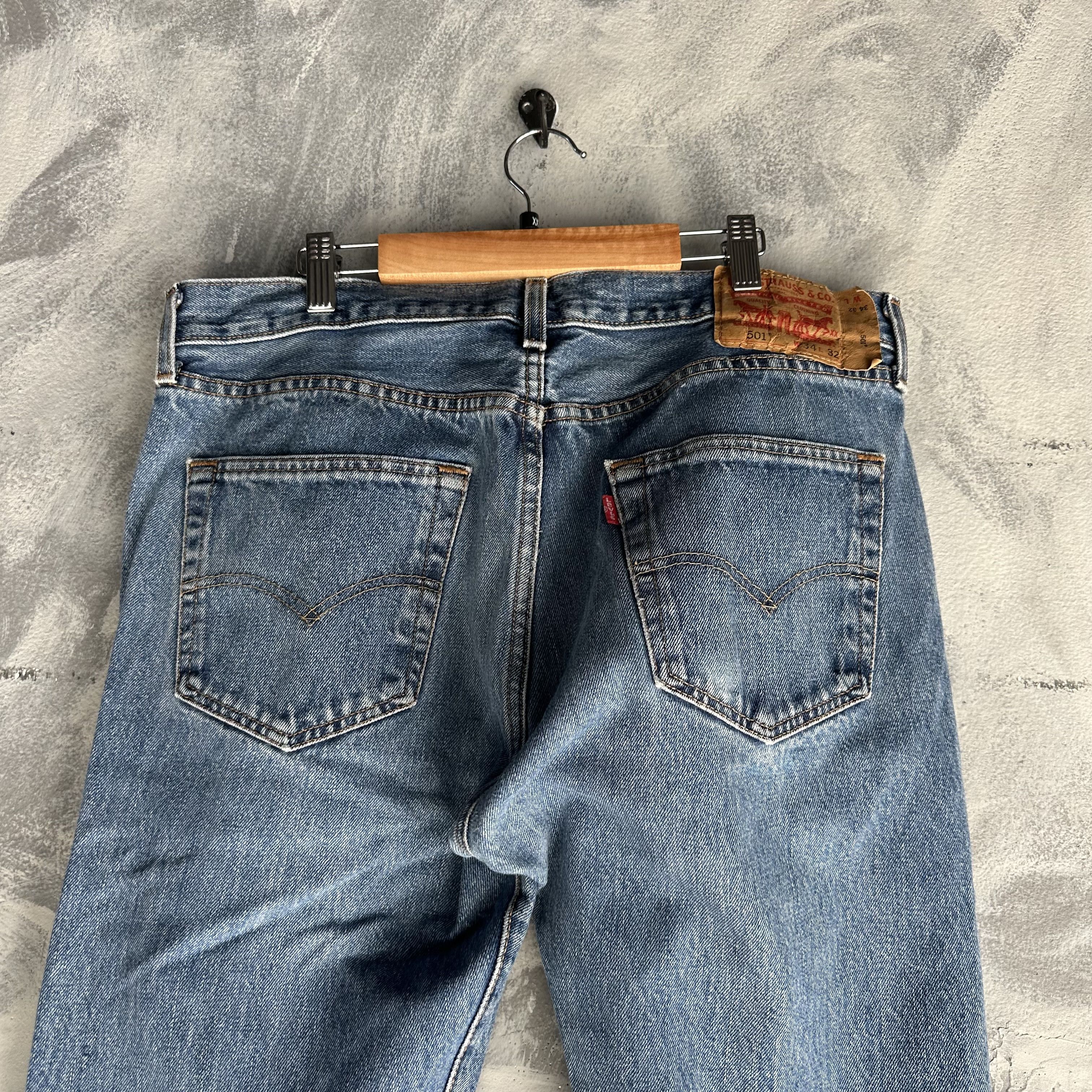 Levi's Vtg Levis 501 Jeans Mens 34x32 Blue Light Wash Straight Leg ...