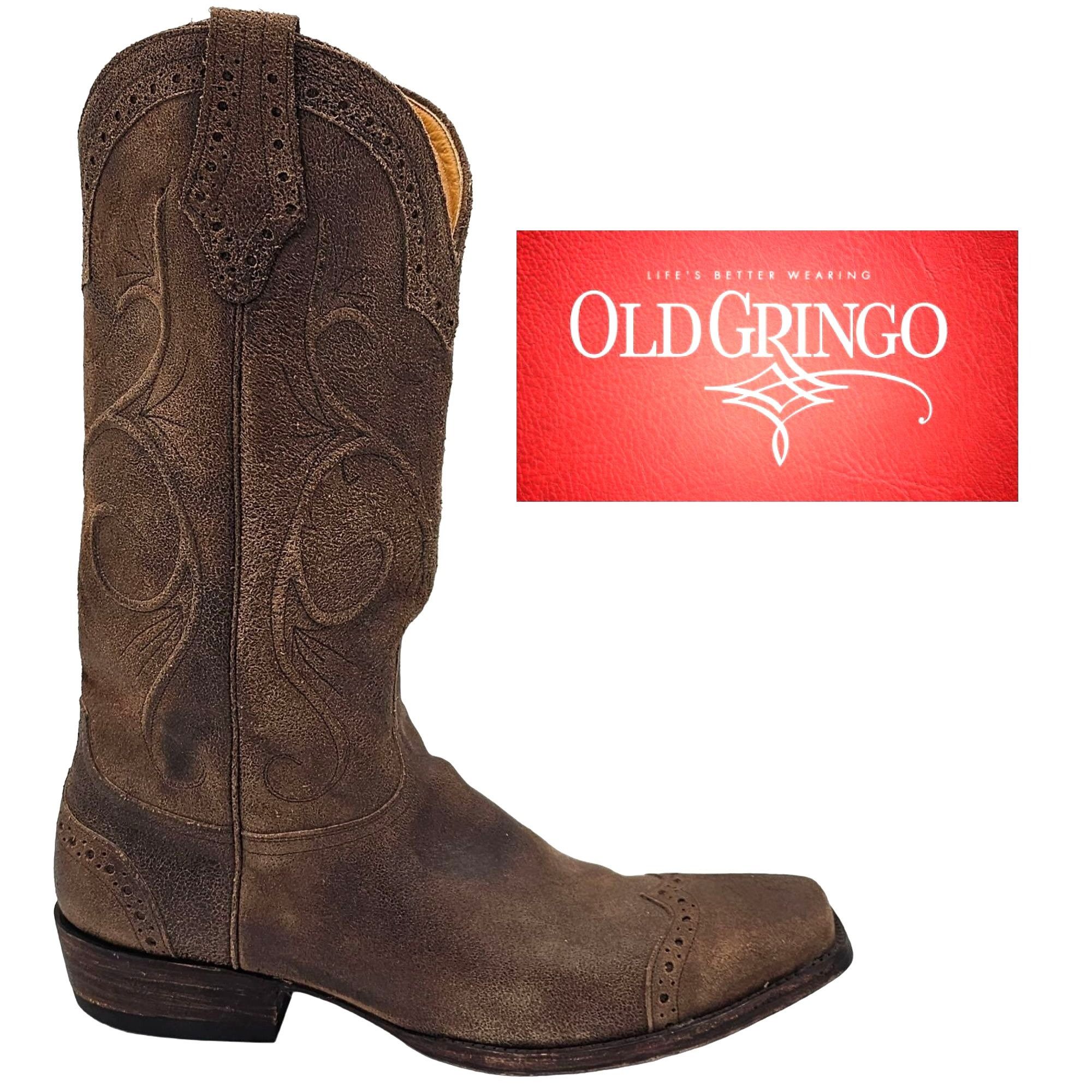 Old Gringo Old Gringo San Remo Mens 11.5 Brown Suede Rough Out Leather ...