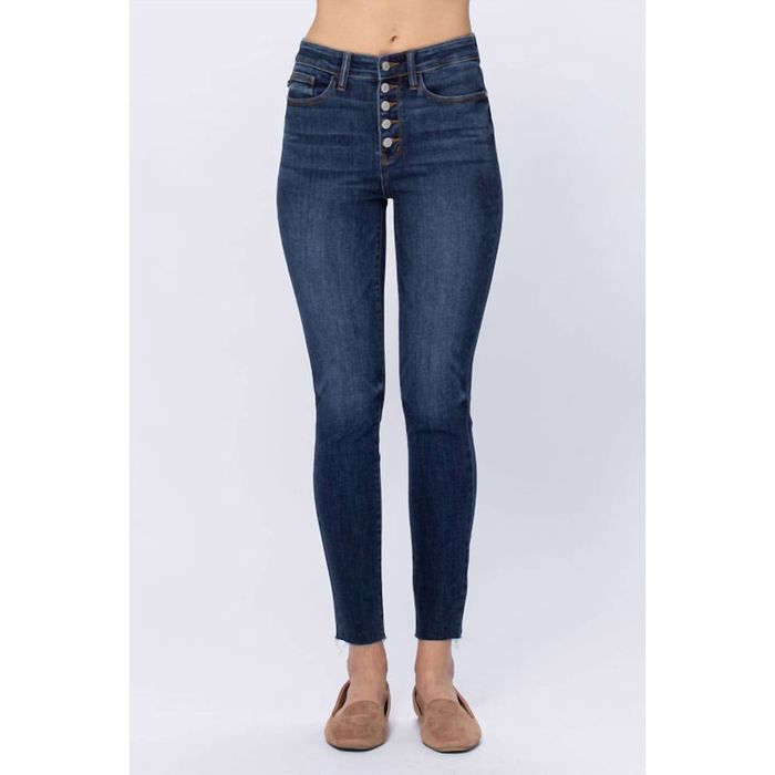 Designer JUDY BLUE High Rise Button Fly Jeans In Dark Wash | Grailed
