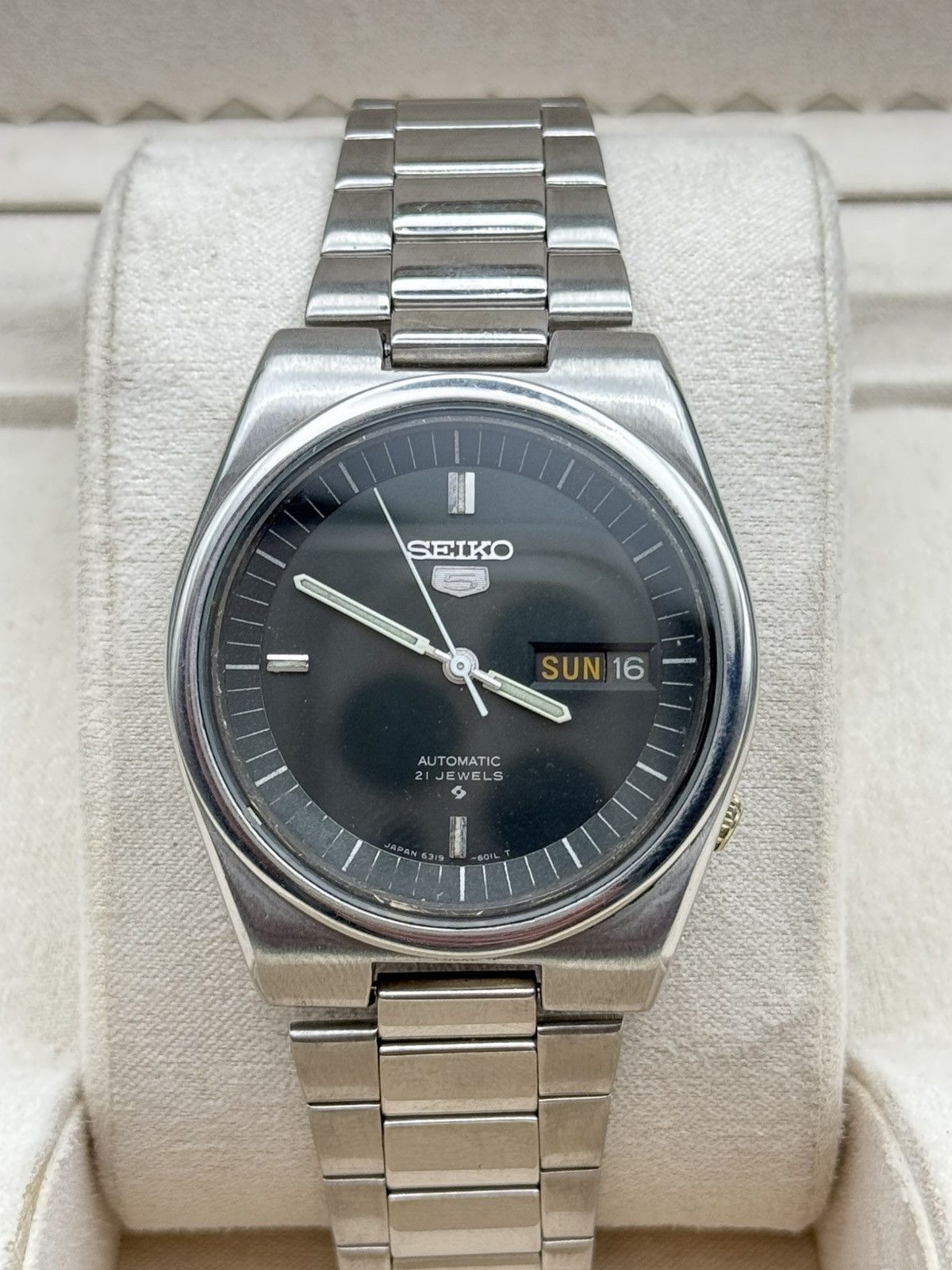 Seiko × Vintage SEIKO 5 AUTOMATIC 6319 BLACK DIAL MEN’S WRISTWATCH ...