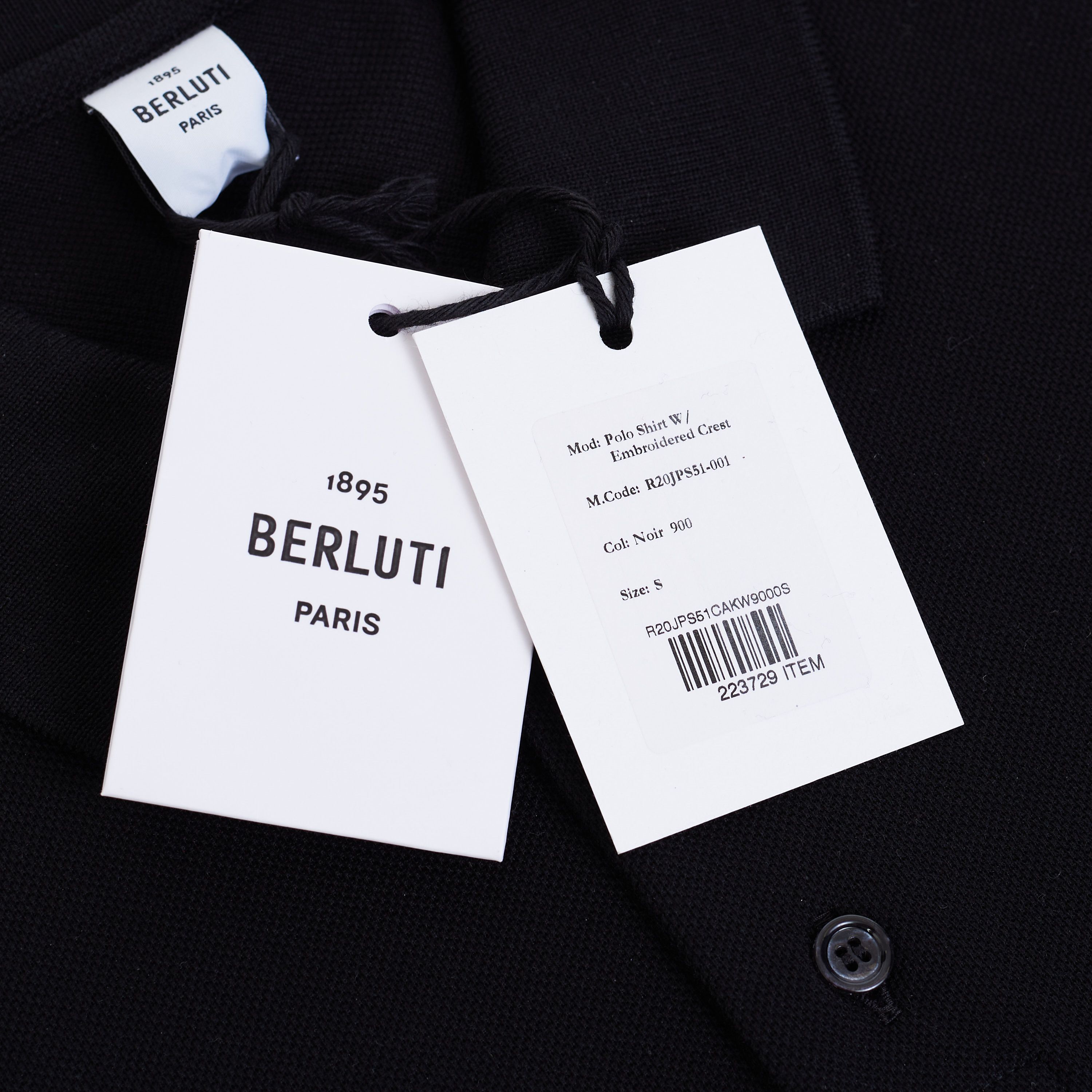 Berluti Polo Shirt With Embroidered Crest Logo In Black Cotton | Grailed