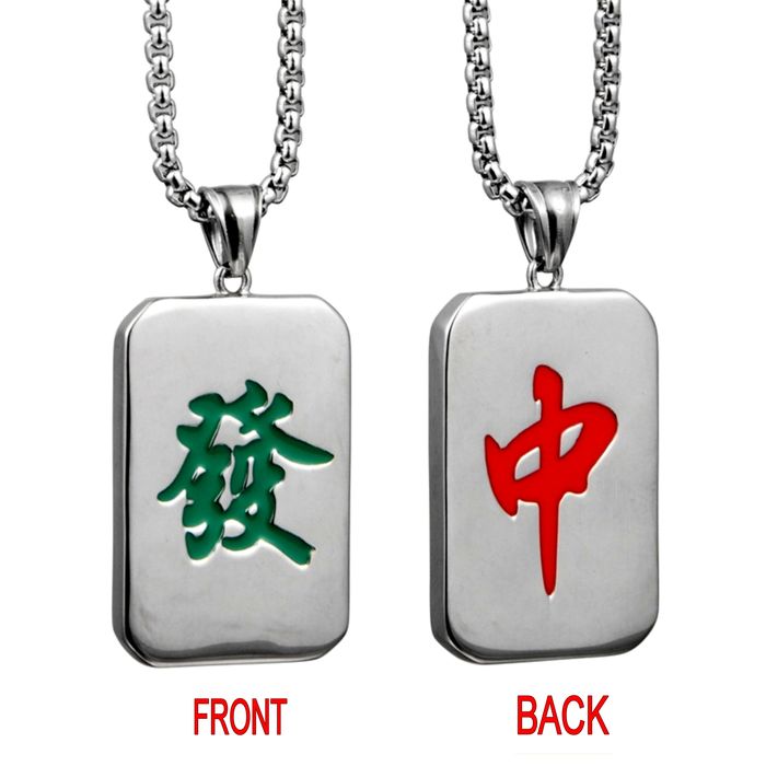 Custom Punk Shine Chinese Mahjong Stainless Steel Necklace Unique | Grailed