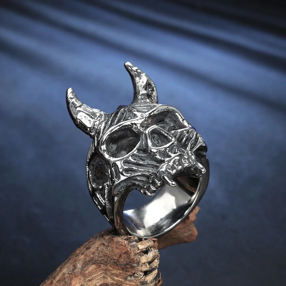 Jewelry × Vintage Gothic Devil Skull Ring | Grailed