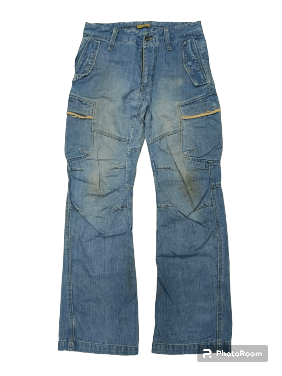 Avant Garde × Distressed Denim × Hype FLARE SICK VACHE CARGO PANTS ...