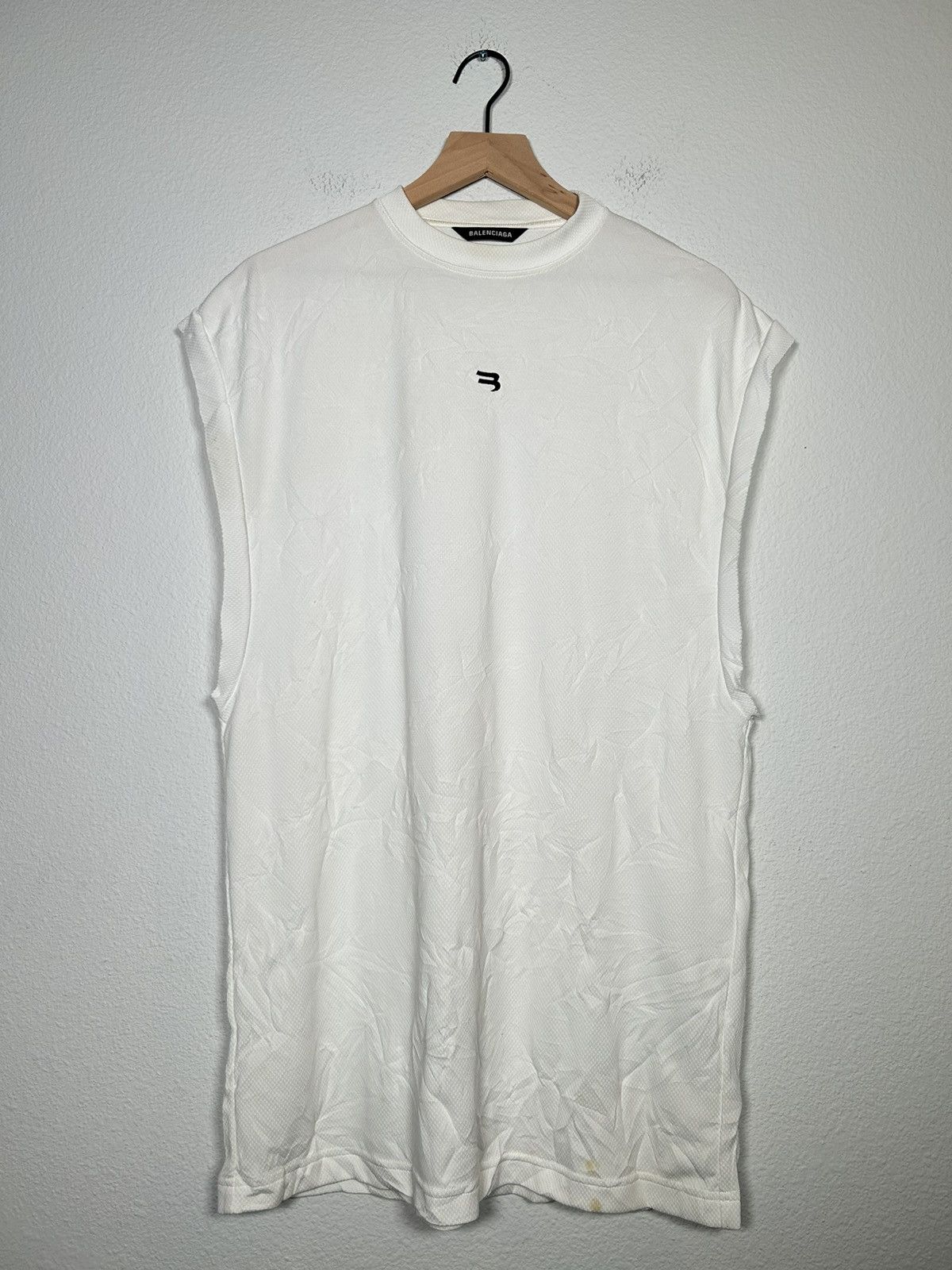 Balenciaga SS20 ‘Sporty B’ Boxer PermaWrinkle Tank | Grailed
