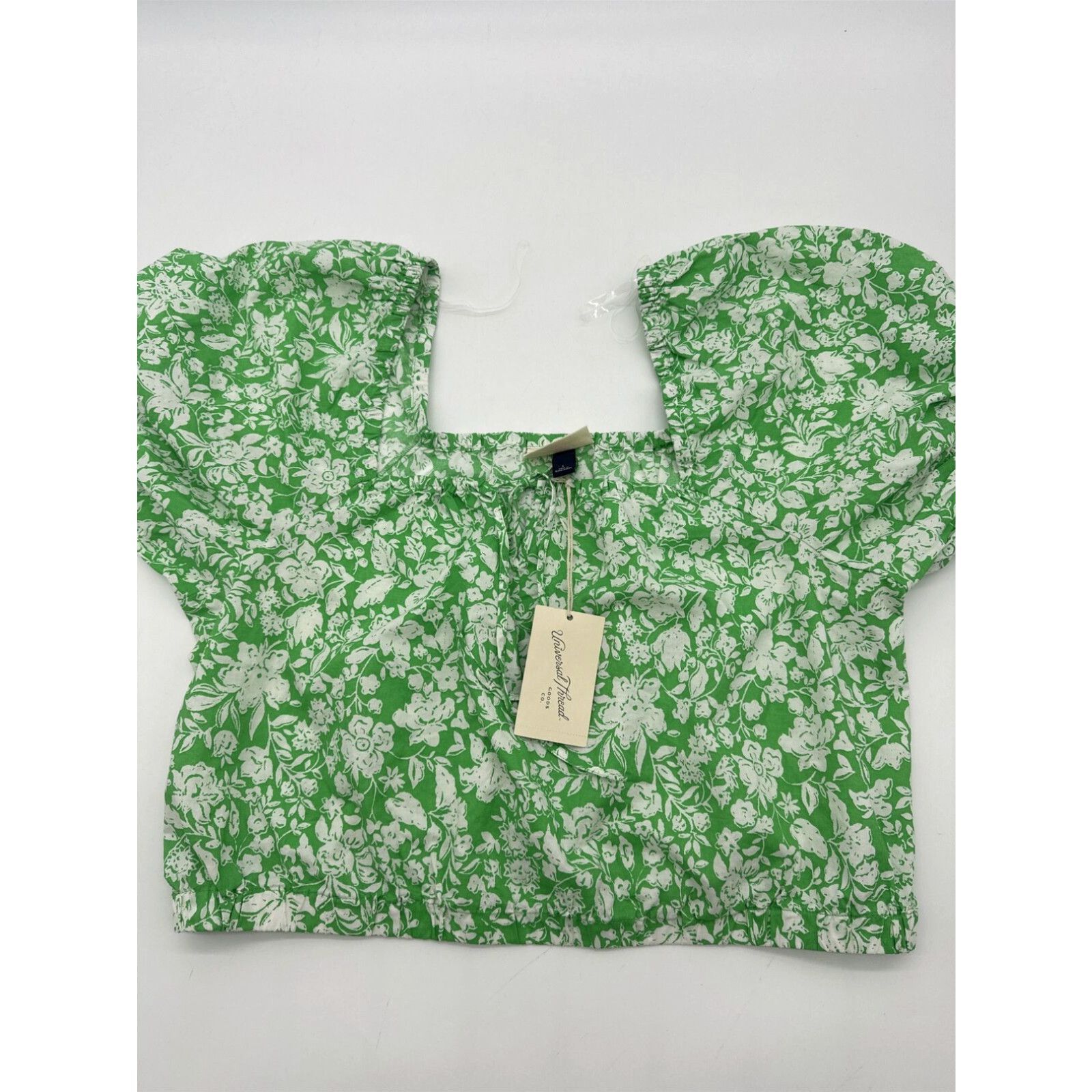 Vintage Universal Threads Blouse Women Large Floral Green AOP …#1583 ...
