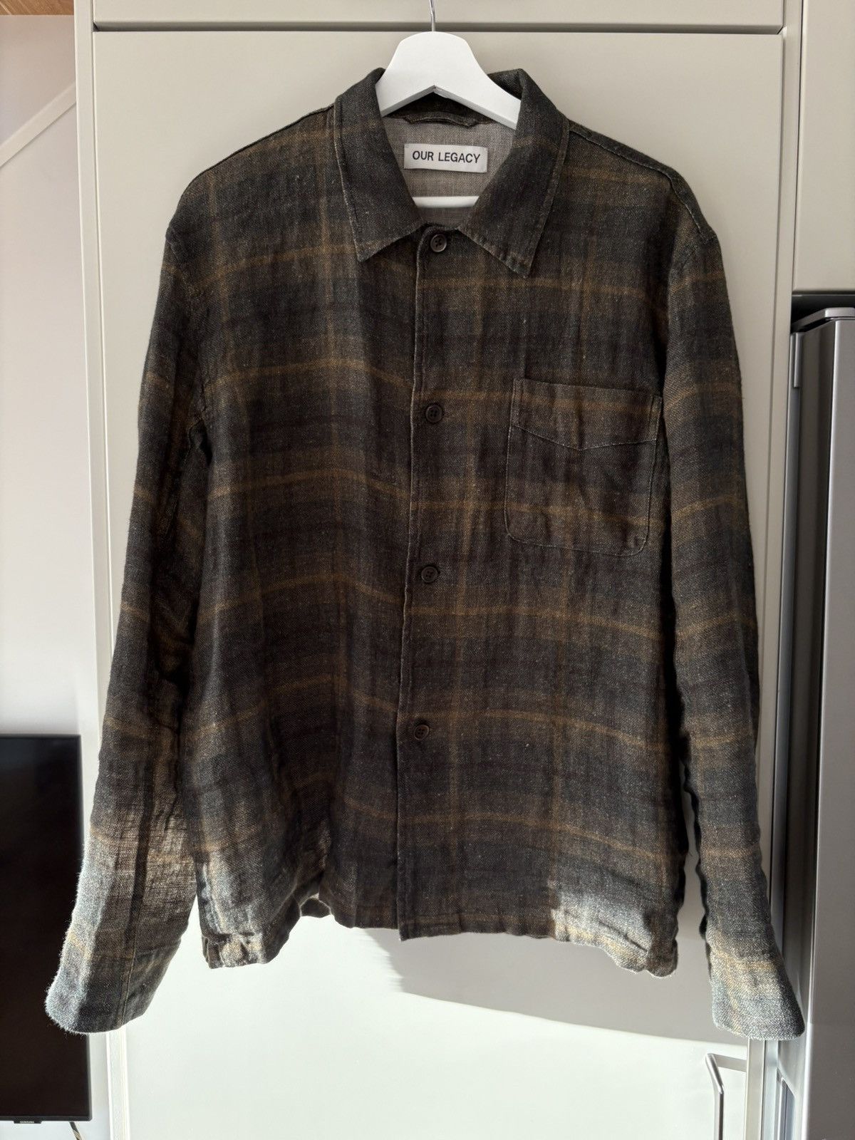Our Legacy Our Legacy Box Shirt Mirage Wax Check | Grailed
