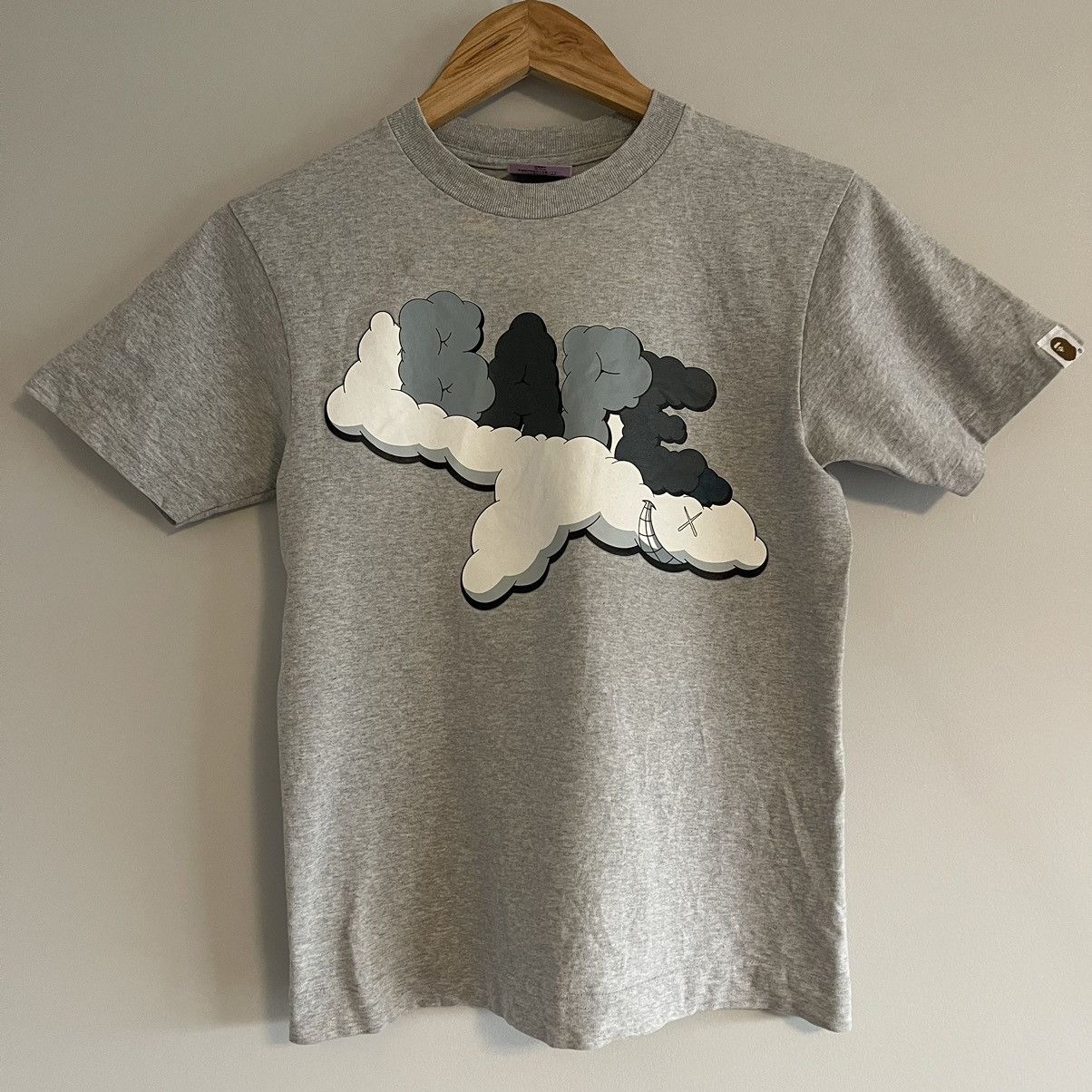 Bape × Kaws OG Bape x Kaws Smoke Airplane Tee Cloud | Grailed