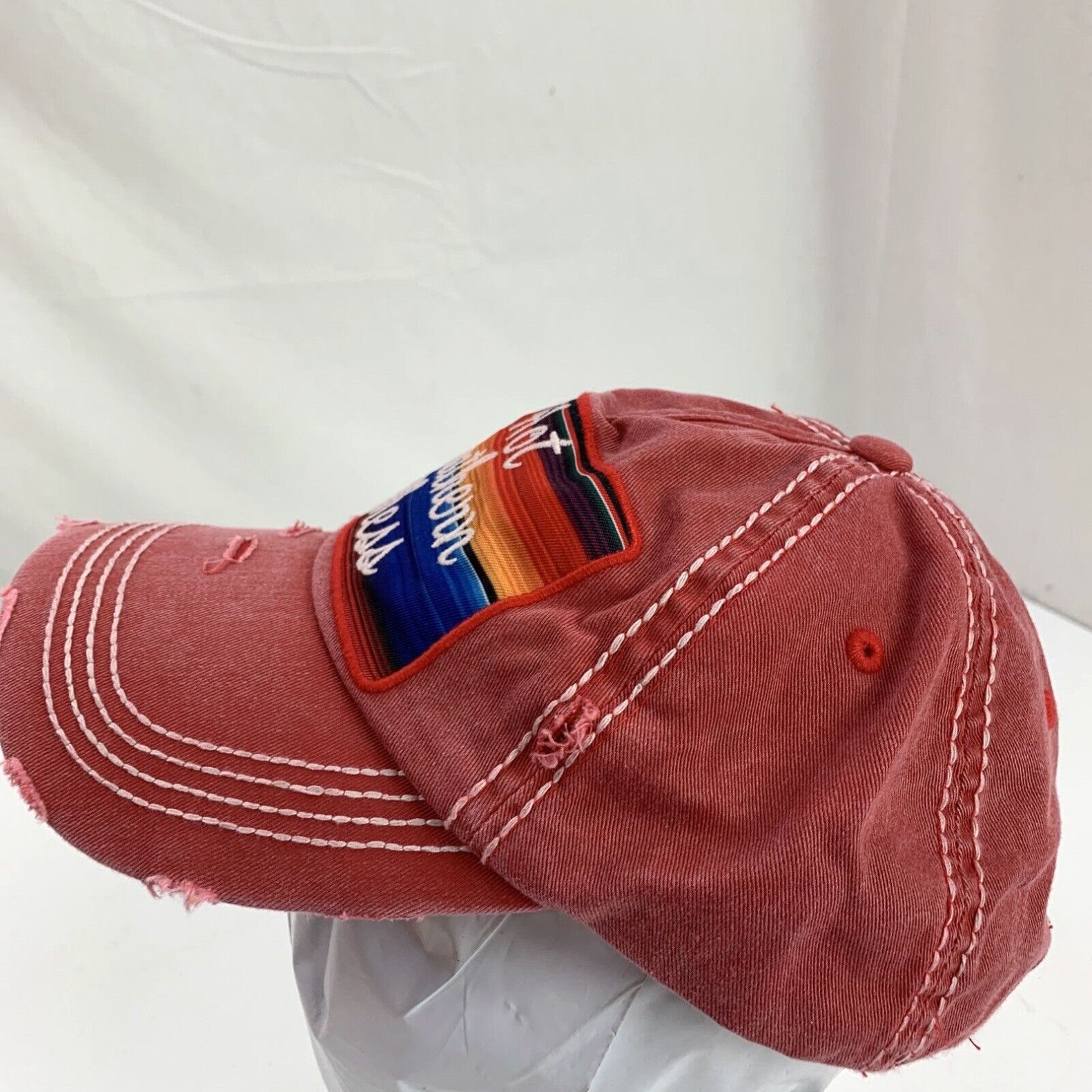 Bally Hot Southern Mess Distressed Red Ball Cap Hat Adjustable Baseball ...