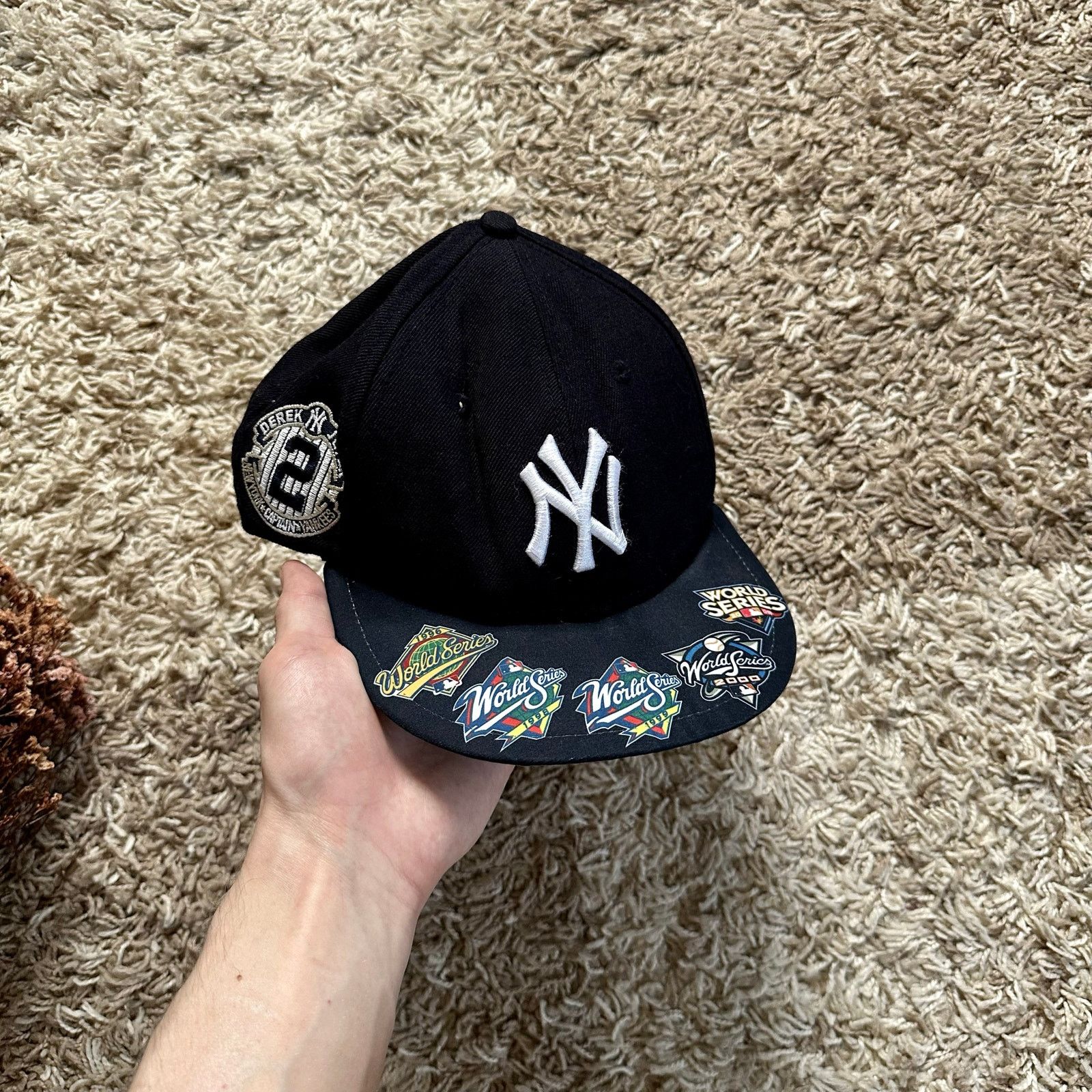 New Era Rare Black New Era Derek Jeter 5X World Series Yankees Hat ...