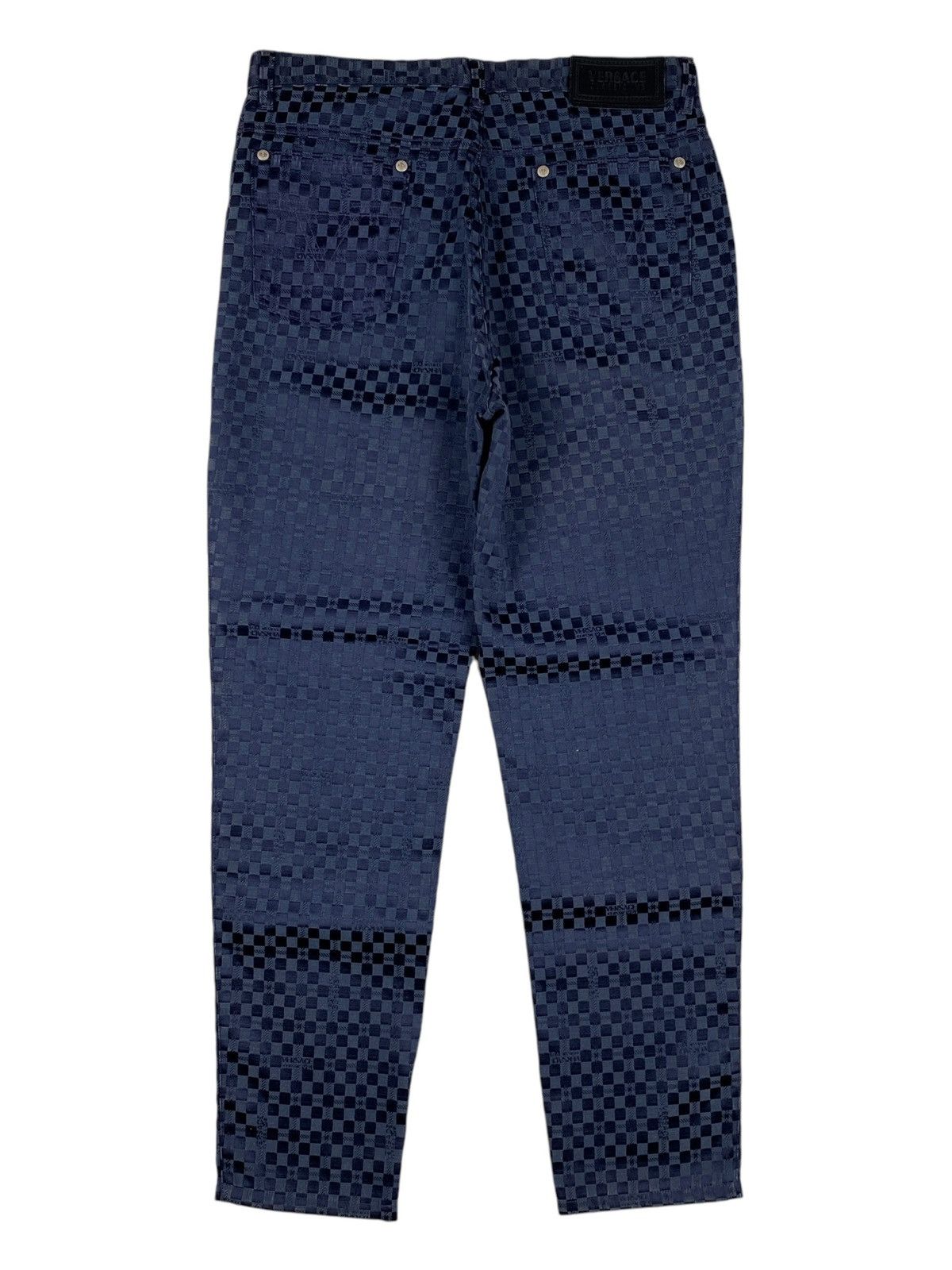 Versace Classic V2 Check Board Monogram Navy Blue Pants | Grailed