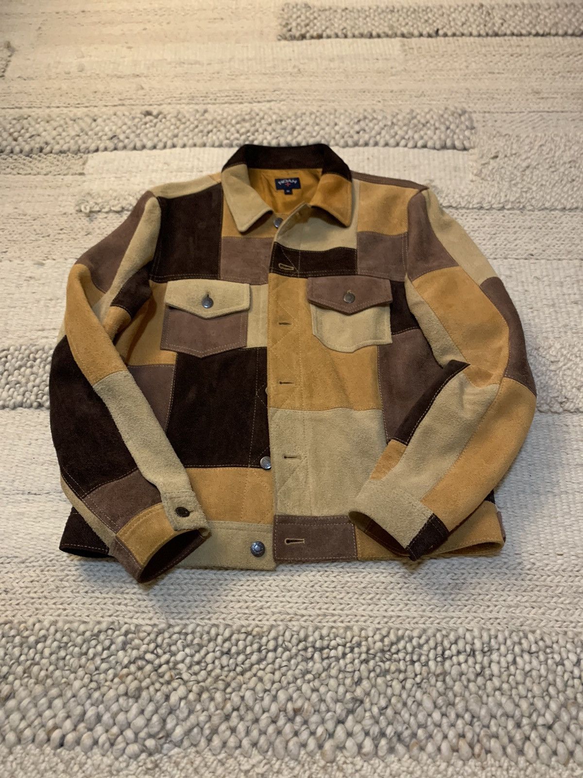 Noah Noah x Earth Wind & Fire Suede Patchwork Trucker Jacket | Grailed