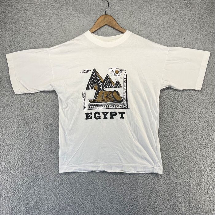 Vintage Vintage Egypt Shirt Men's Medium Graphic Pharaoh Pyramids Short ...