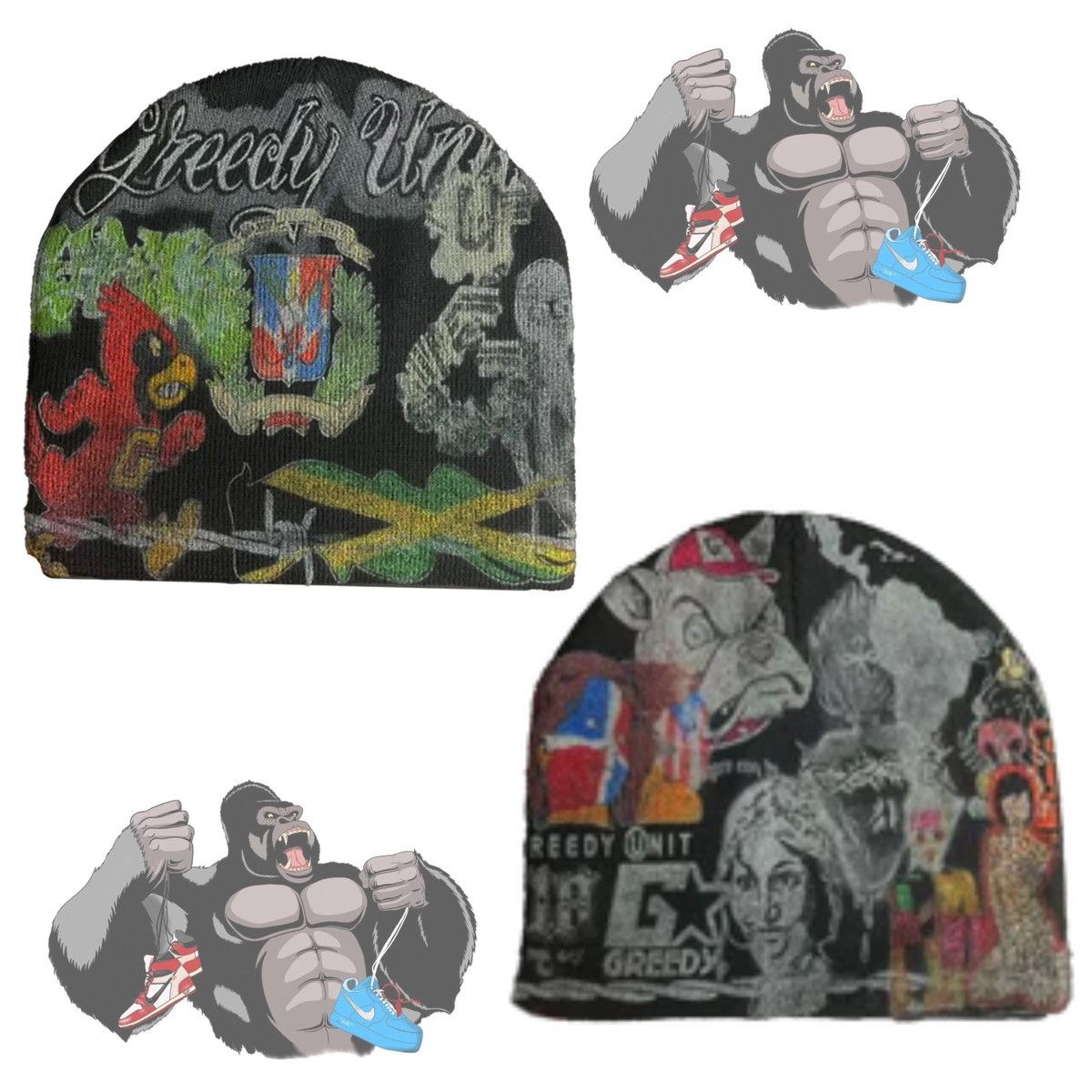 Other × Streetwear Greedy Unit All Over Print Beanie | Grailed