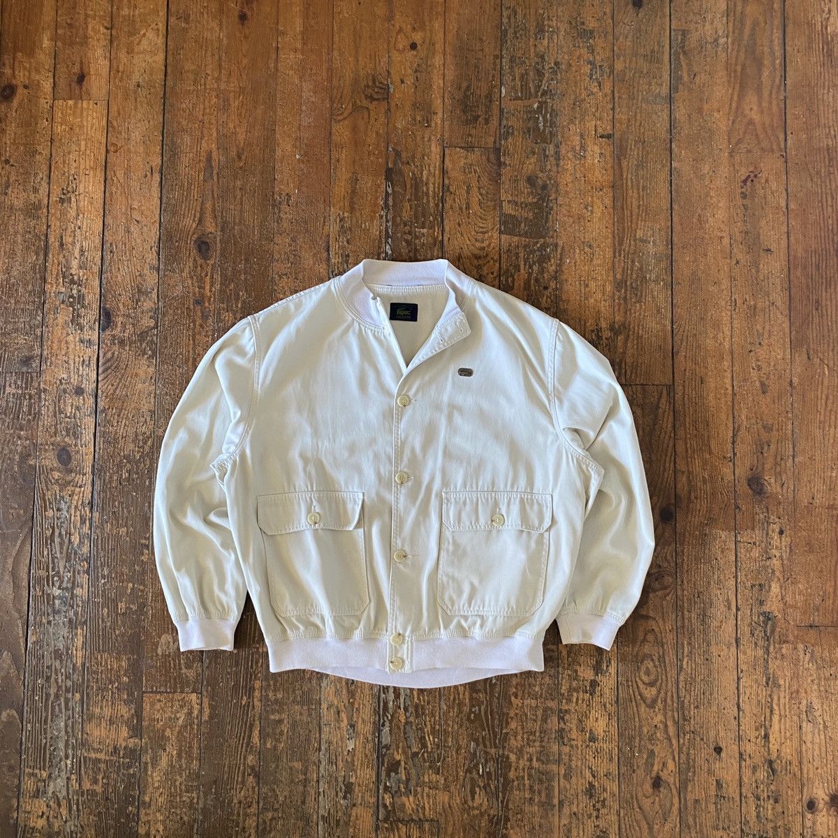 Lacoste × Vintage Vintage 90s Lacoste Multi Pockets Cream Jacket | Grailed