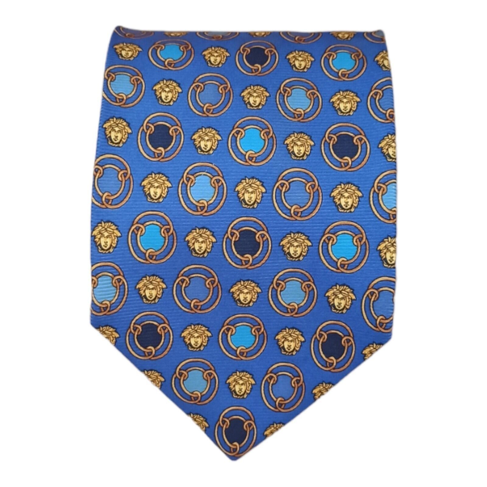 Versace GIANNI VERSACE Blue Monogrammed Medusa Print Silk Tie ITALY ...