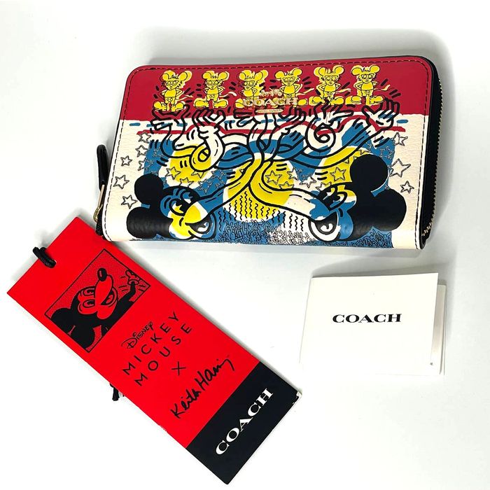 Coach Coach Disney Mickey Mouse X Keith Haring Id Zip Wallet | Grailed
