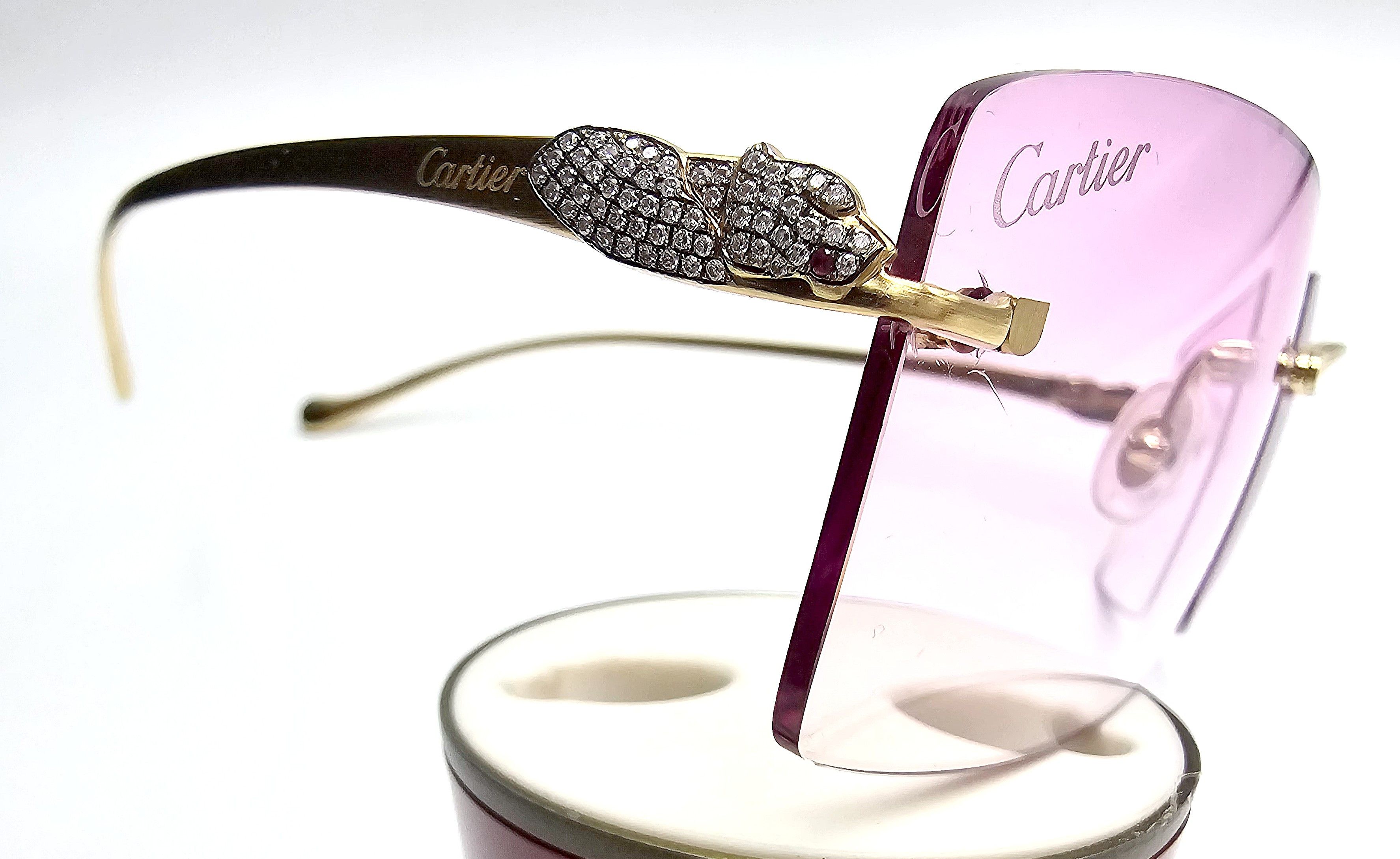 Cartier Cartier Rimless Custom Diamond Gold Sunglasses | Grailed
