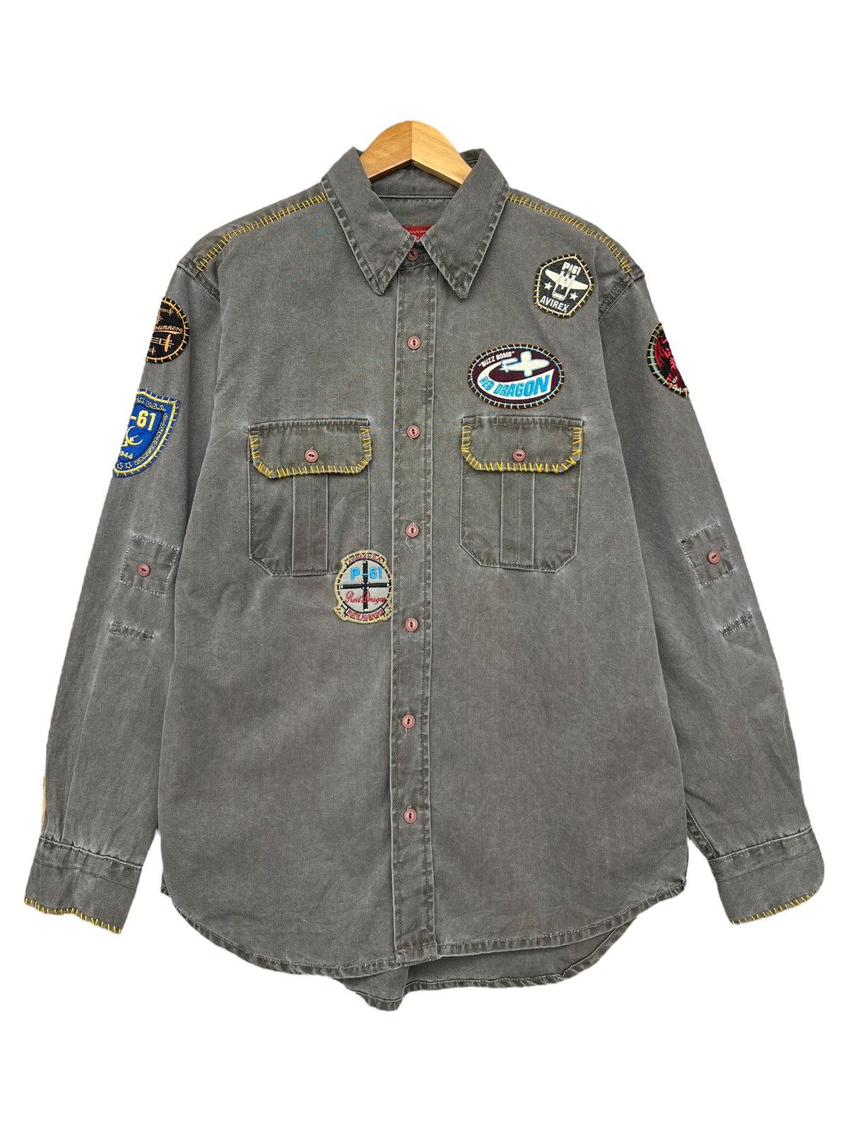 Alpha Industries × Avirex × Military VINTAGE AVIREX BUTTON UPS SHIRT ...