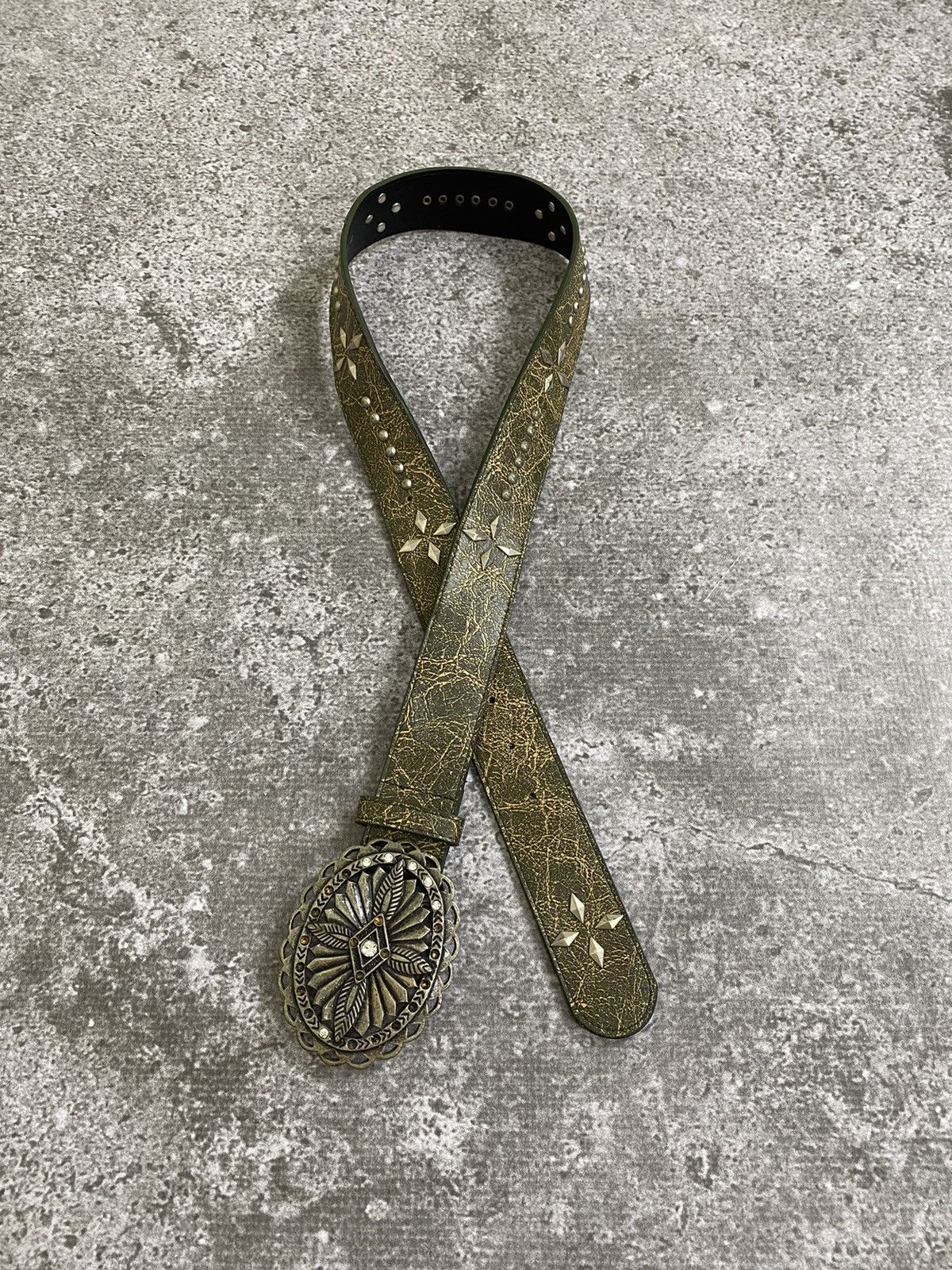 If Six Was Nine Y2K Studded snake pattern leather belt | Grailed