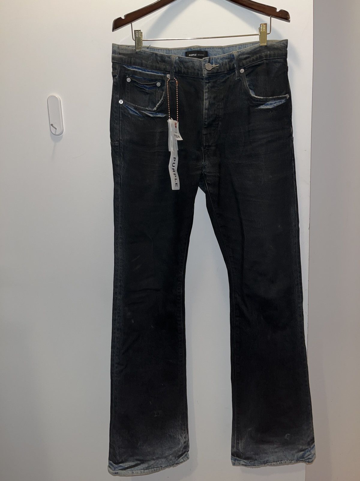 Purple Brand Waxed flared jeans | Grailed