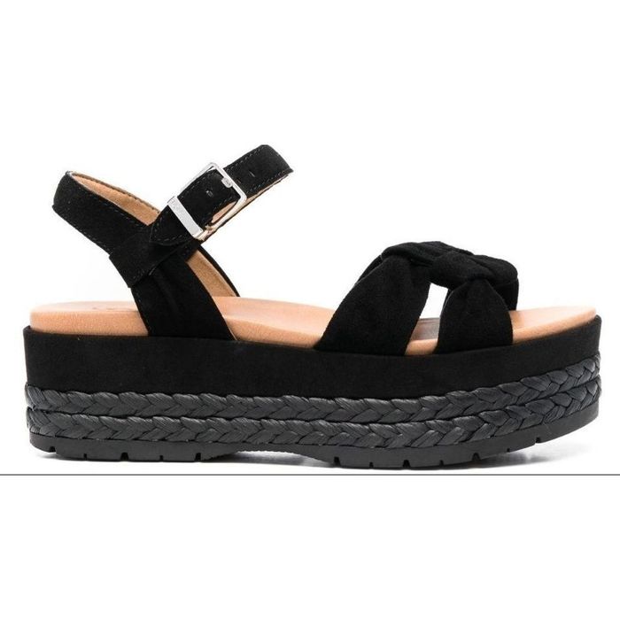 Ugg UGG Black Suede Raffia Wrapped Platform Neusch Sandals Women | Grailed