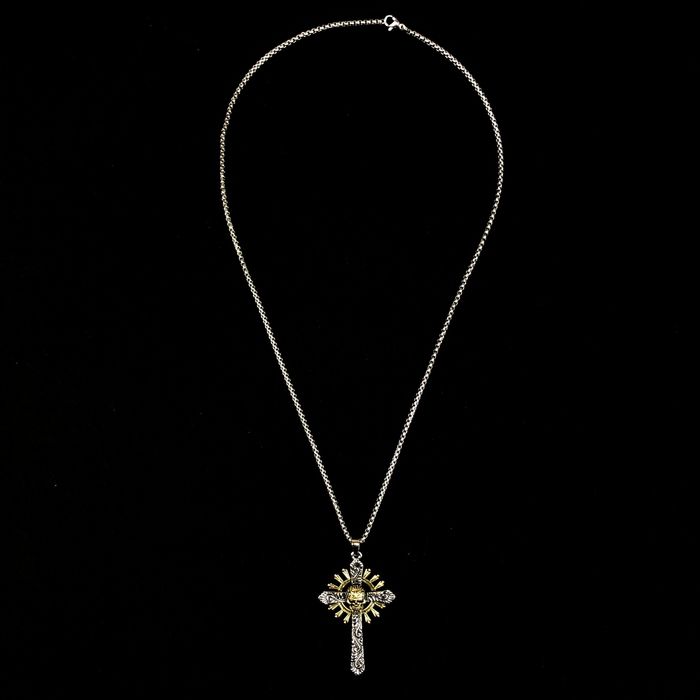 Chain Skull Cross Necklace Punk Chain Y2K Opium | Grailed