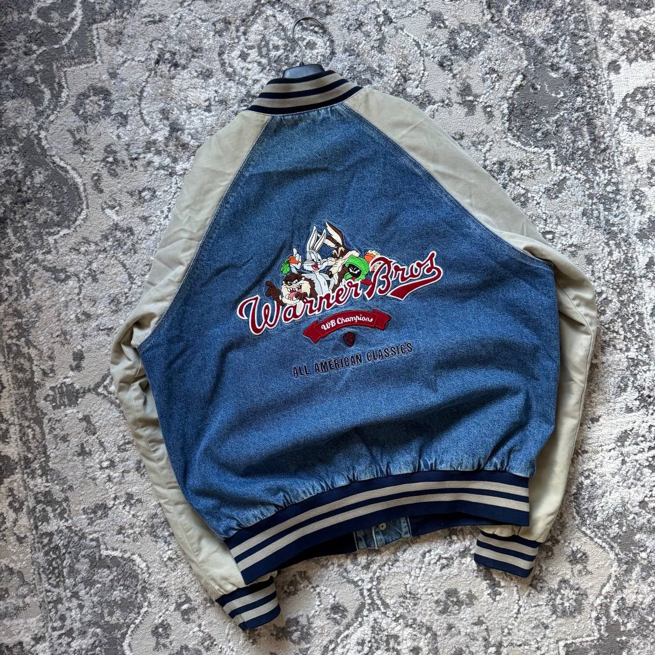 Warner Bros Vintage 90s Warner Bros Looney Tunes Denim Bomber Jacket ...