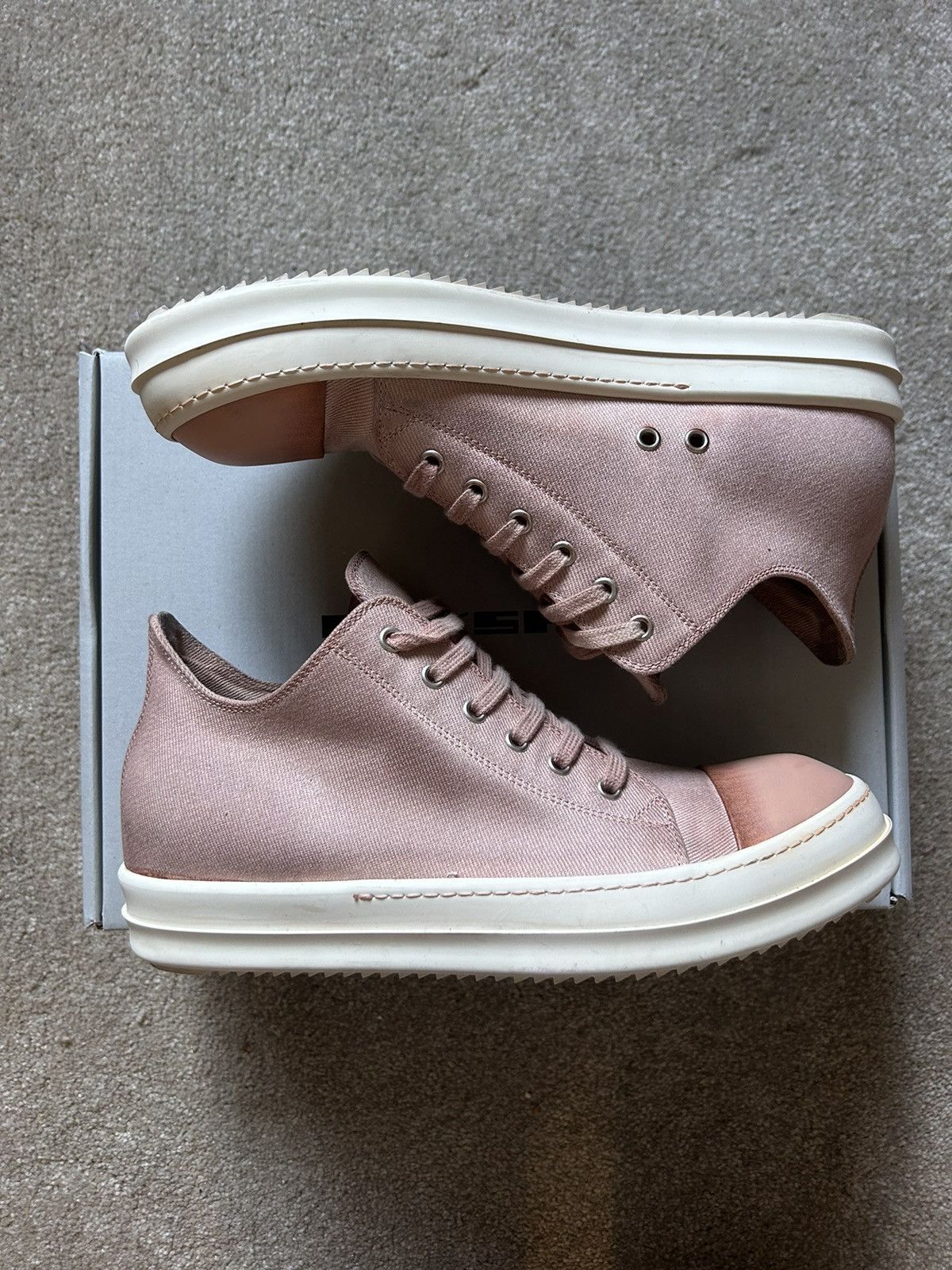 Rick Owens RICK OWENS UNIQUE FADED PINK LOW RAMONES | Grailed