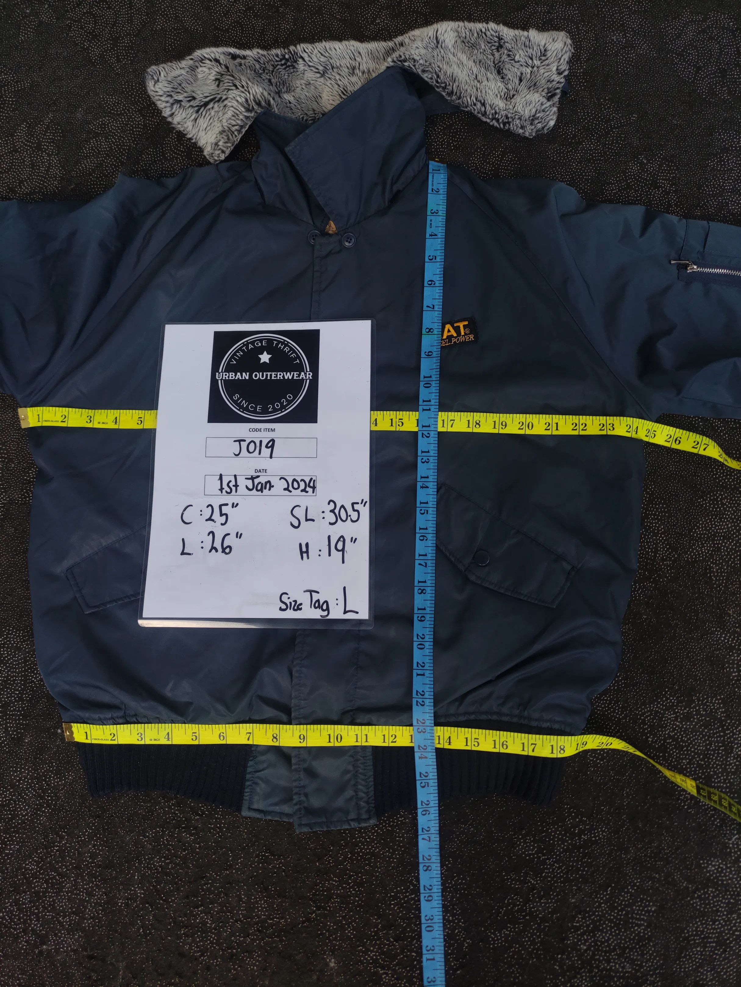 Bomber Jacket × Caterpillar CAT Diesel Power Flight Bomber Jacket J019 ...