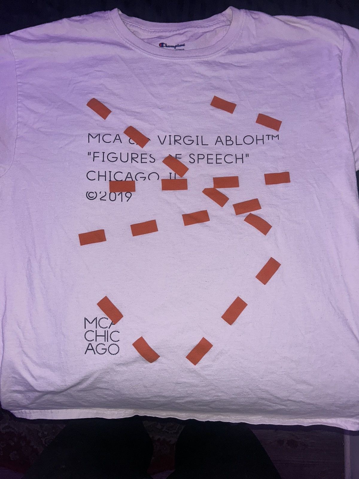 Off-White Virgil Abloh MCA figures of Speech Lines Tee | Grailed