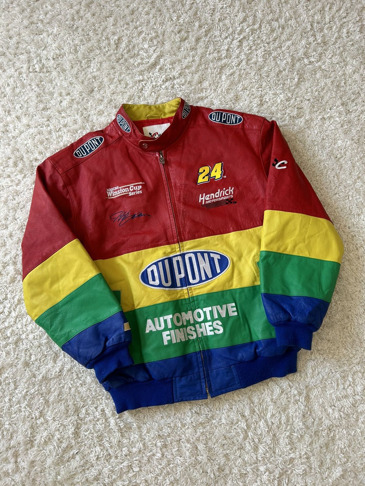 NASCAR × Streetwear × Vintage Leather Jacket Jeff Gordon racing vintage ...