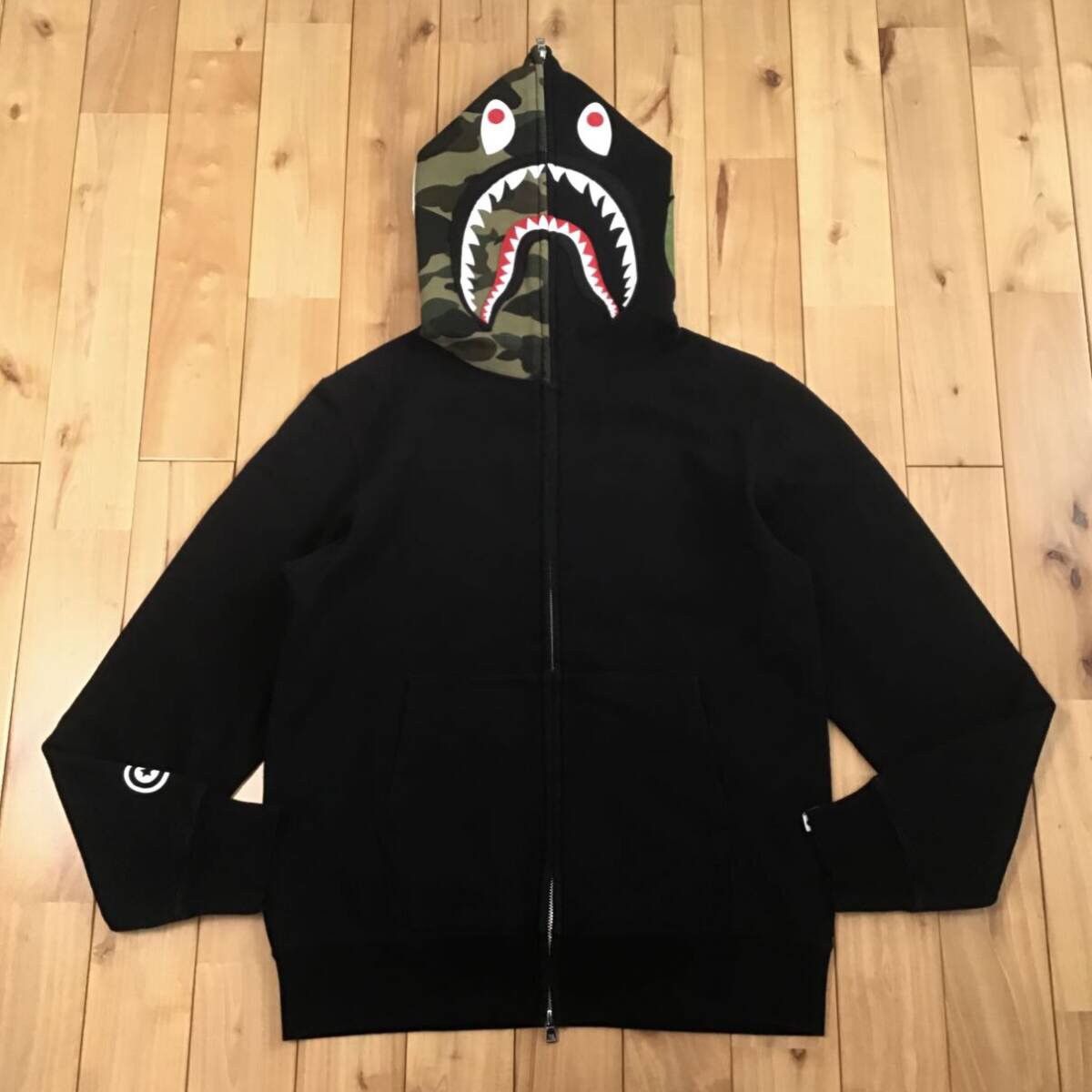 Bape × Pusha T PUSHA-T × BAPE camo Shark full zip Hoodie a bathing ape ...