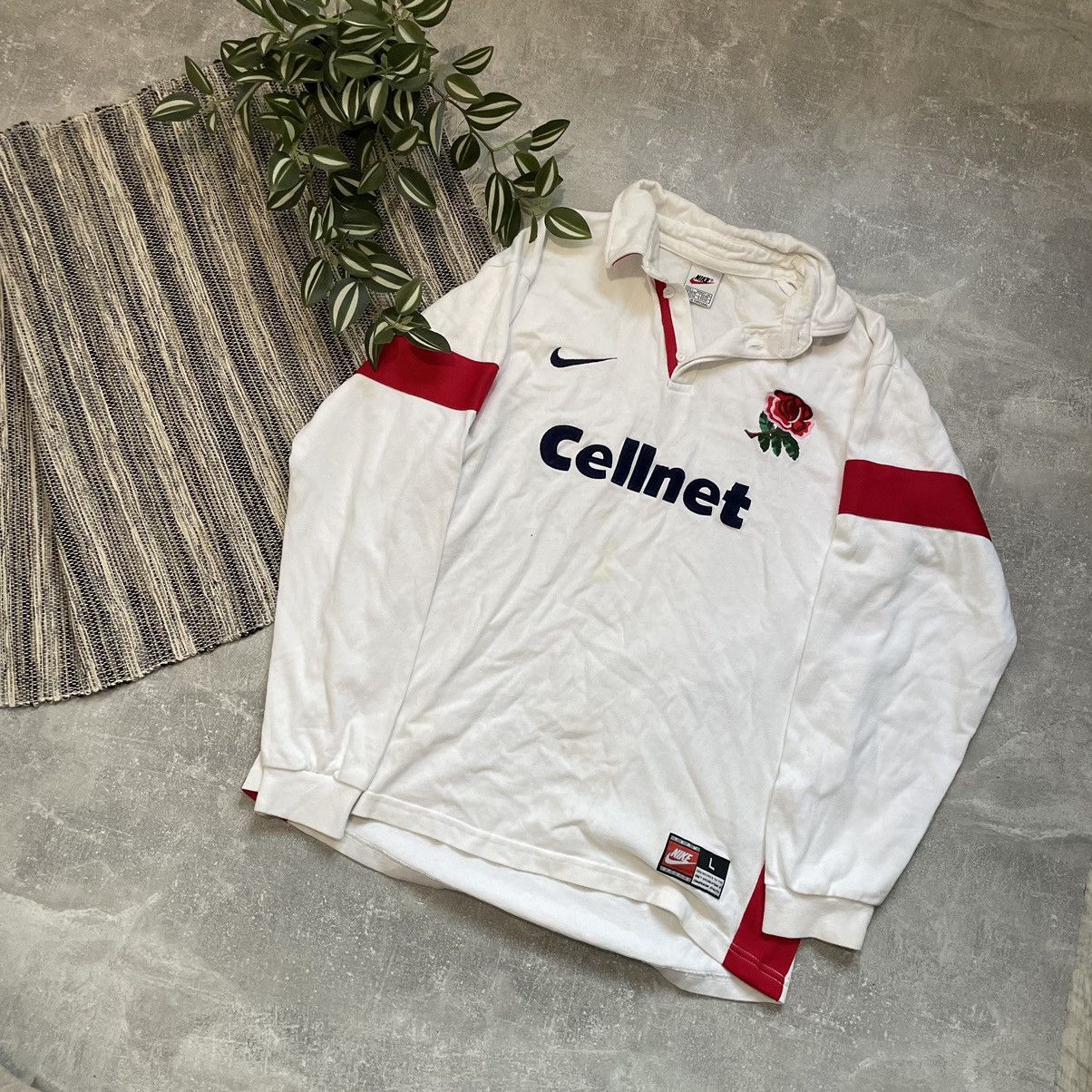 England Rugby League × Nike × Rare Retro 90s 80s Cellnet Nike away ...