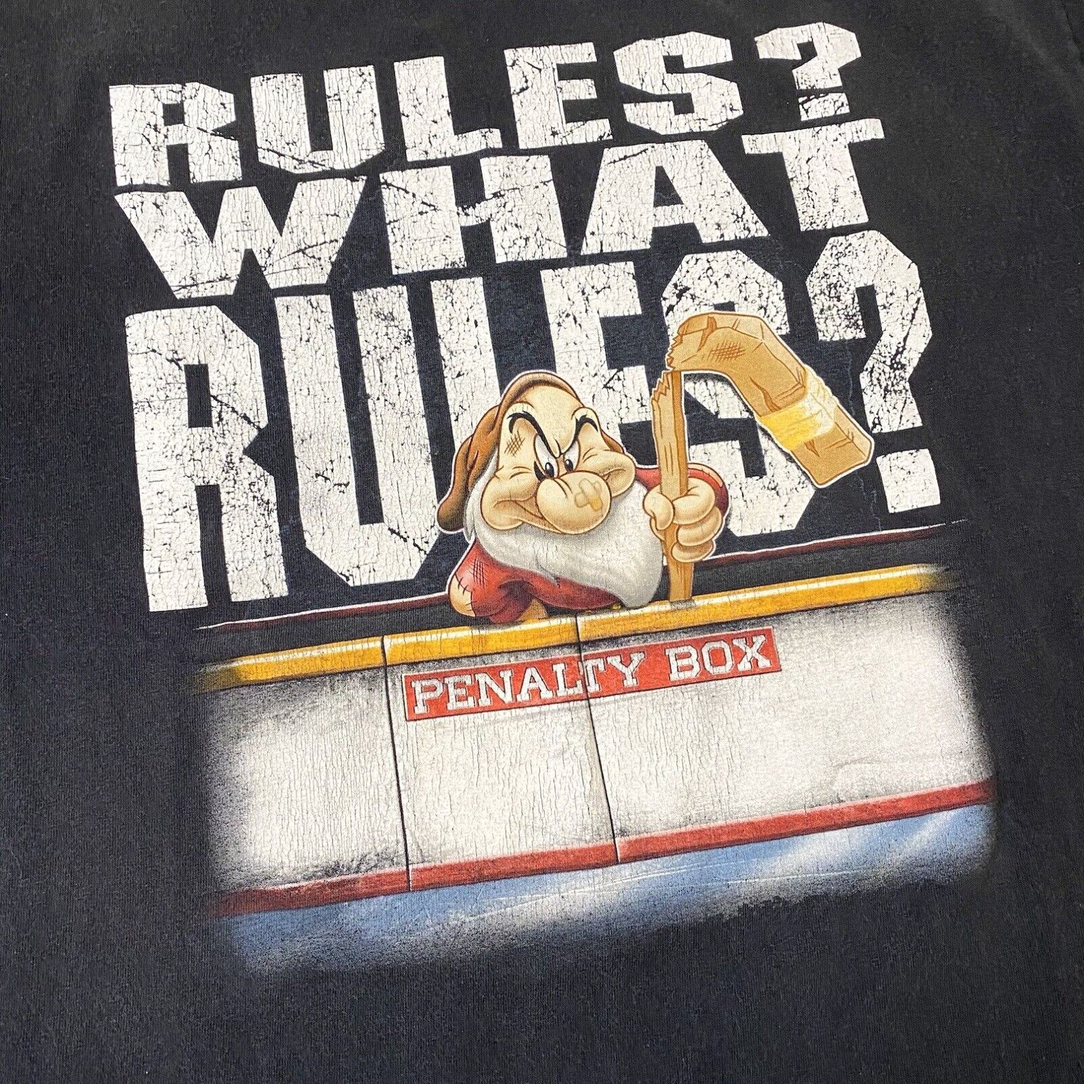 Disney Vintage 90s Disney Grumpy Shirt Hockey Graphic Large Black 90s ...