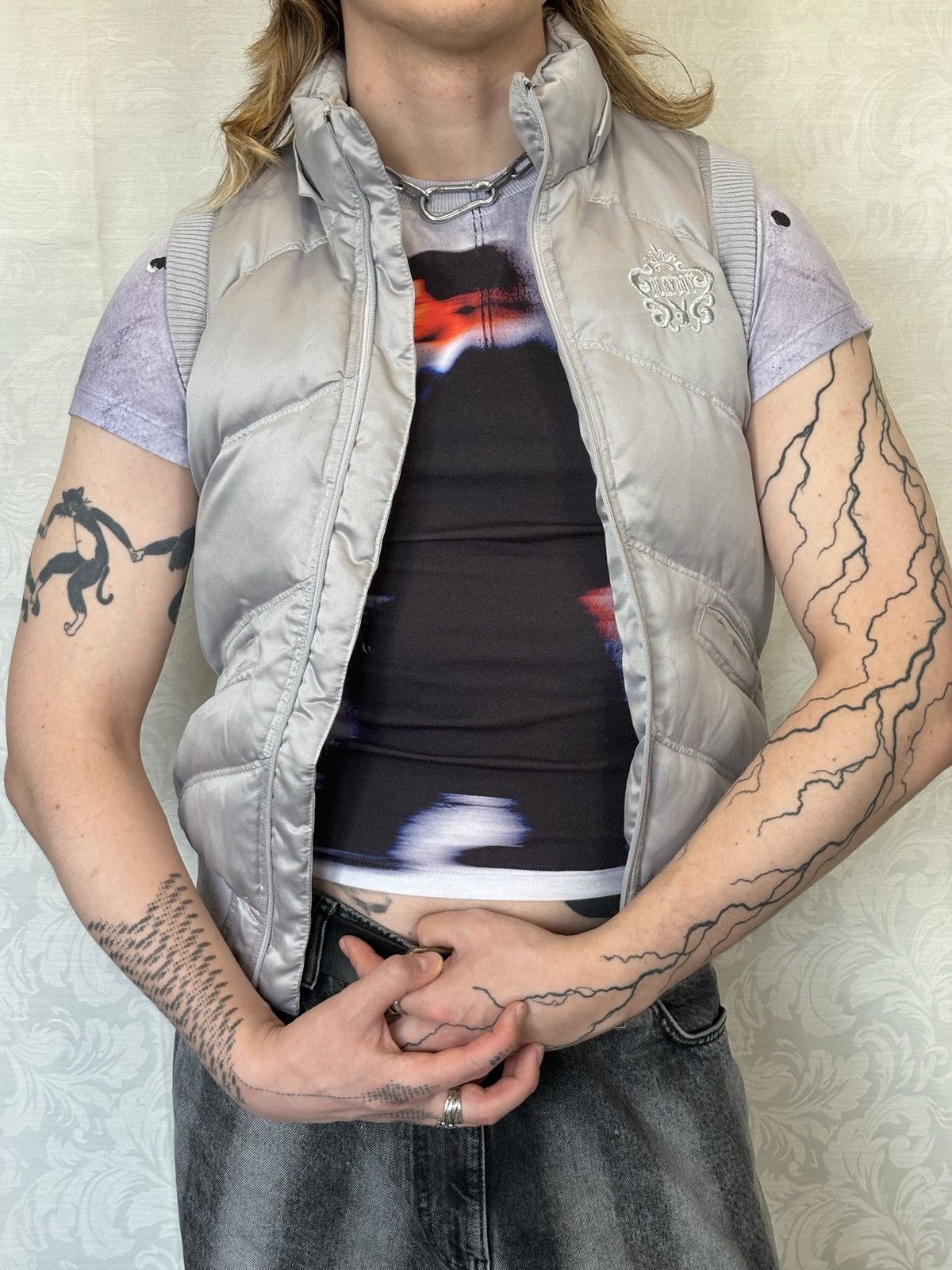 Playboy Playboy Silver Vintage Puffer Vest Jacket 2000s Y2K | Grailed