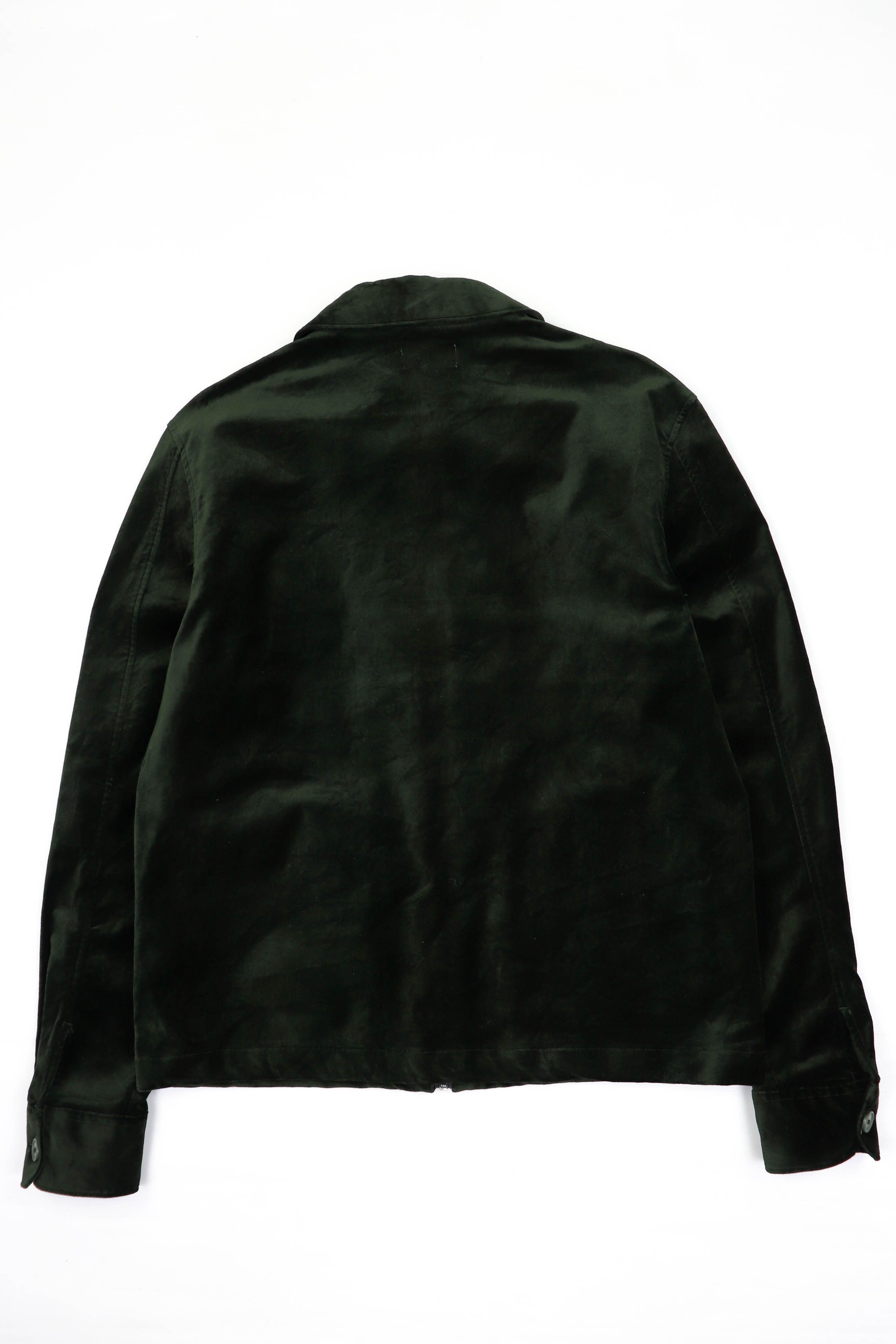 Weekday WEEKDAY Ahmed Emerald Green Velour Cropped Overshirt Jacket ...