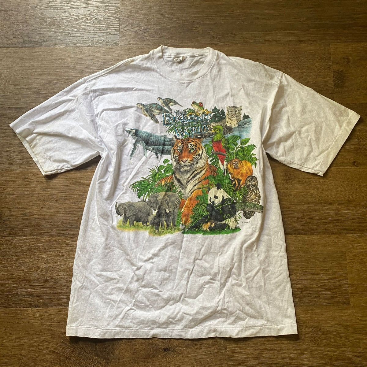 Vintage Vtg 90s The Endangered Species Of The World Animal T-Shirt ...