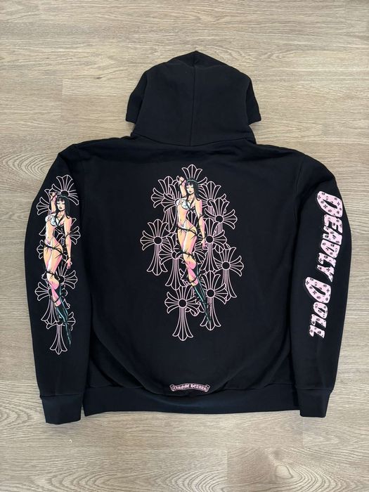 Chrome Hearts Chrome Hearts Deadly Doll multi cross hoodie | Grailed