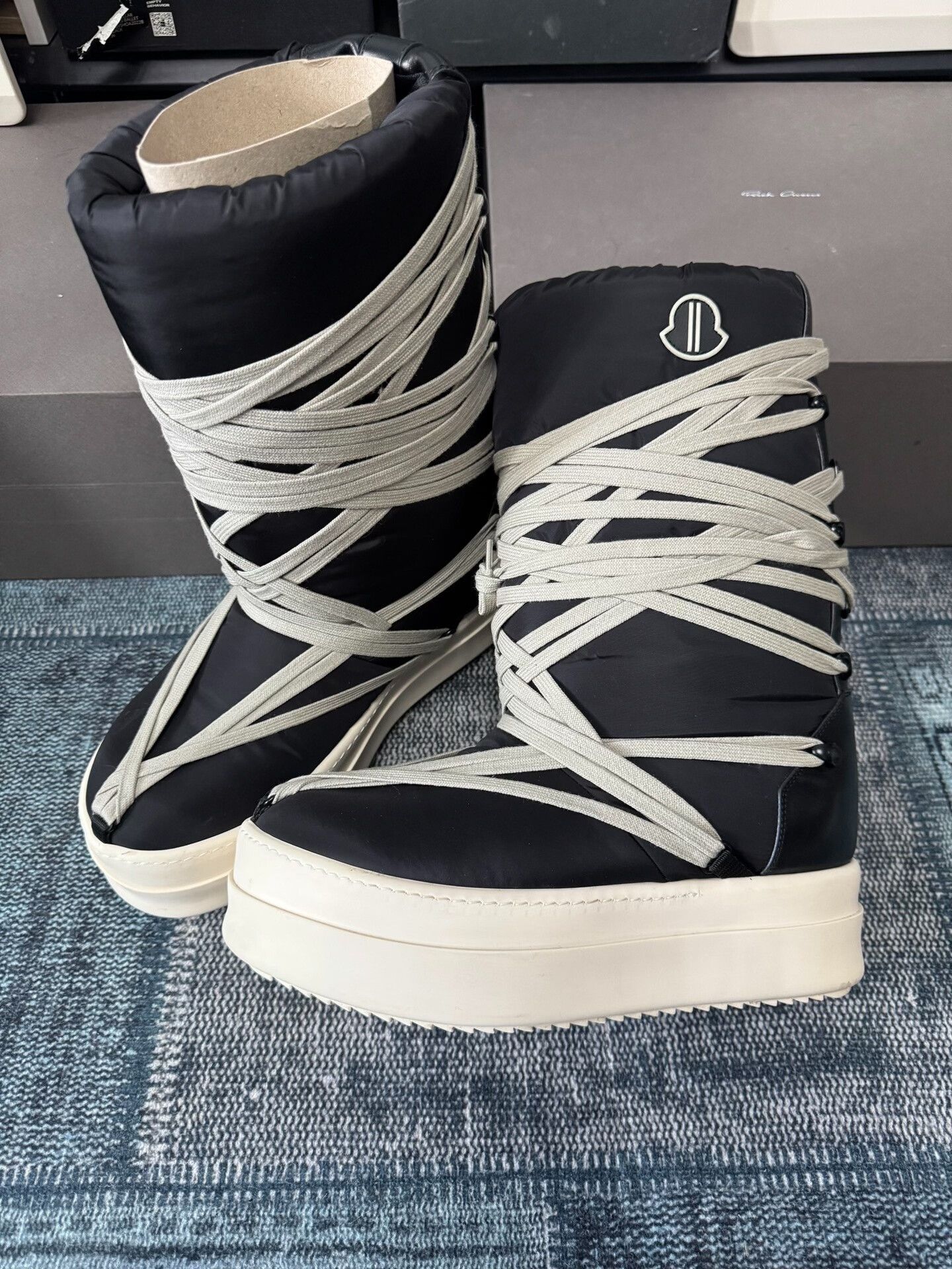 Moncler rick owens Moncler collaborative thick strap boots | Grailed