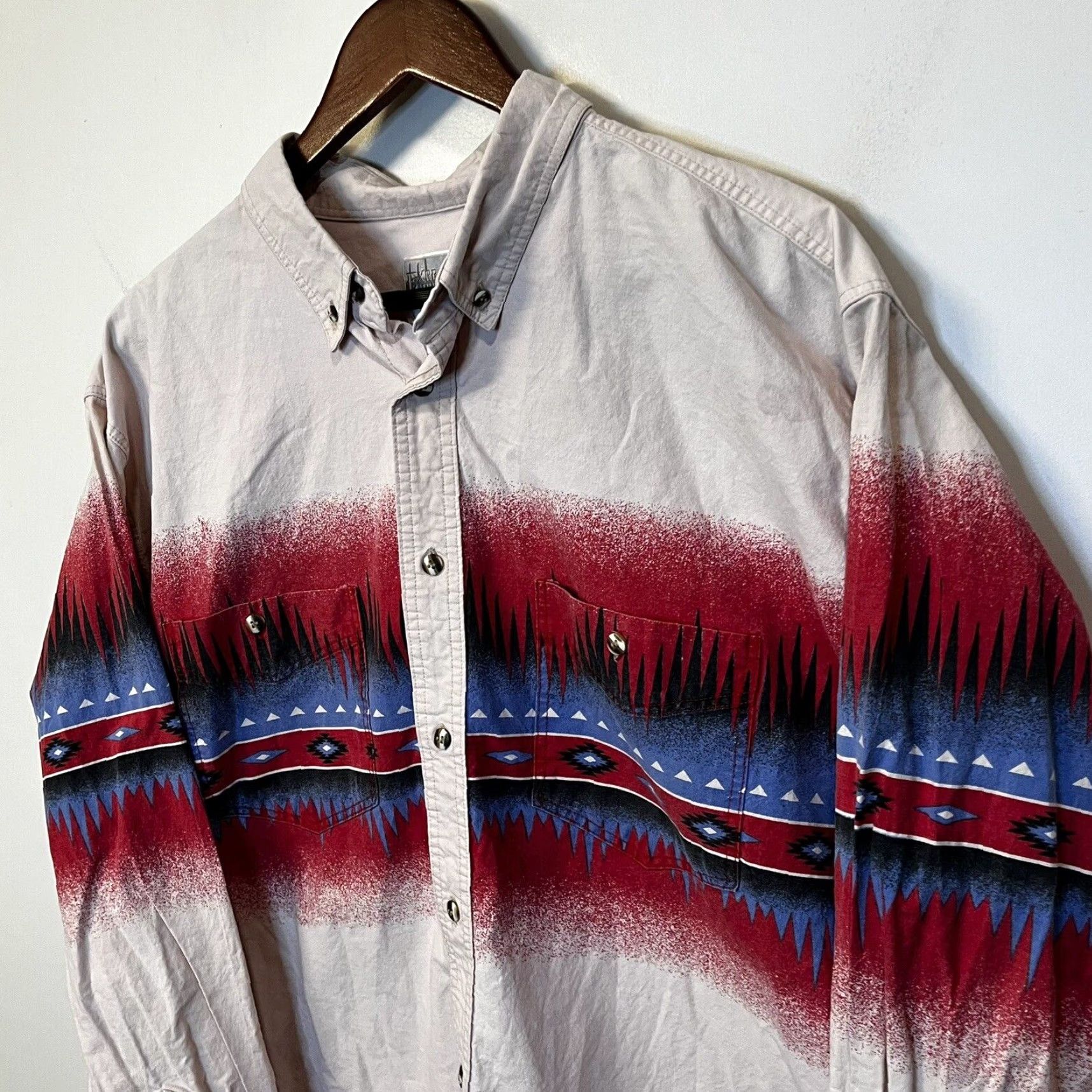 Express Express Rider Western Mens Extra Large XL White Tribal Aztec ...
