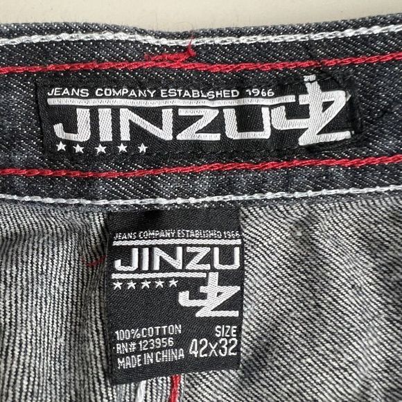 Vintage Jinzu Mens Vintage 90s Y2K Black Cotton Wide Leg Baggy Jeans ...