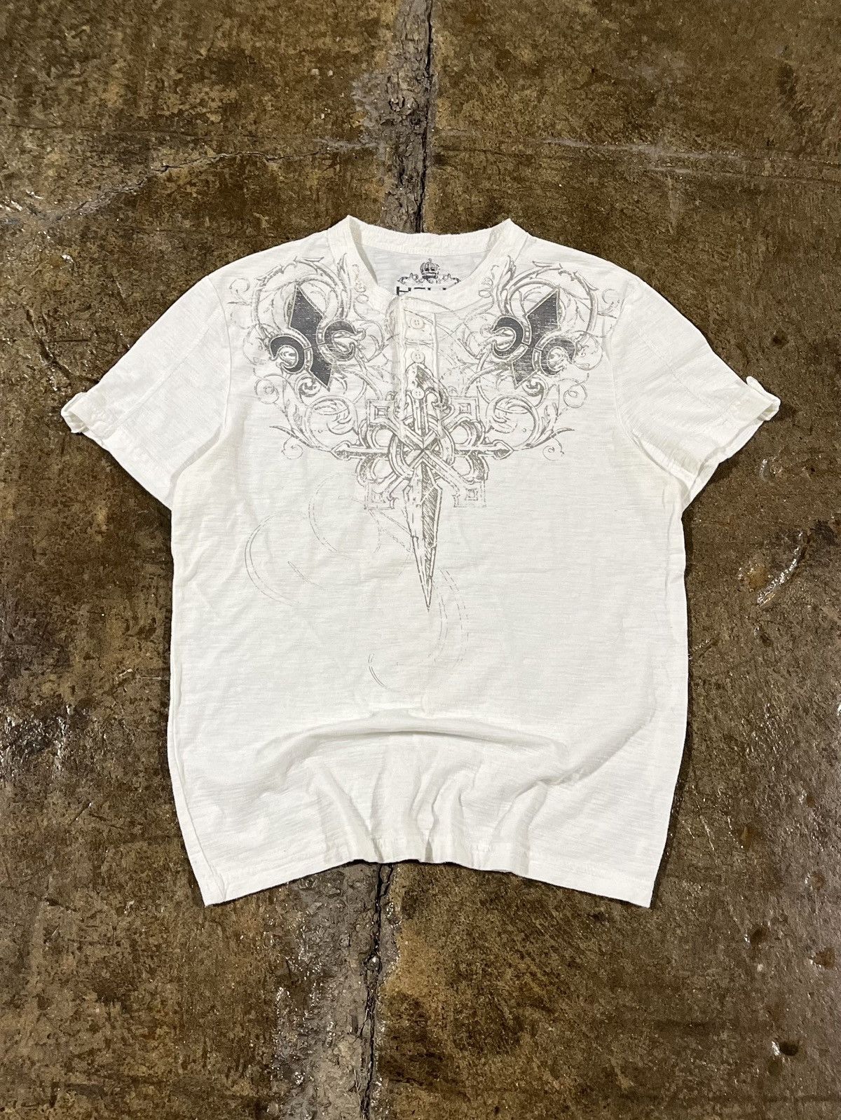Affliction × Tapout × Vintage Crazy Y2K Affliction Style Grunge Cross ...