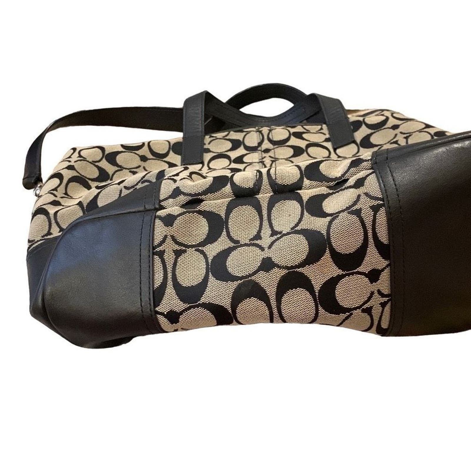 Coach Coach Hadley Signature Genuine Duffle Bag Tan Black Monogram ...