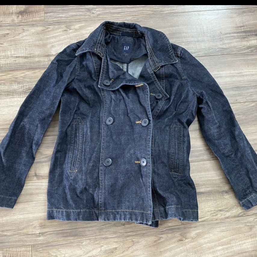 Gap × Streetwear × Vintage Vintage Gap denim pea coat denim jacket ...